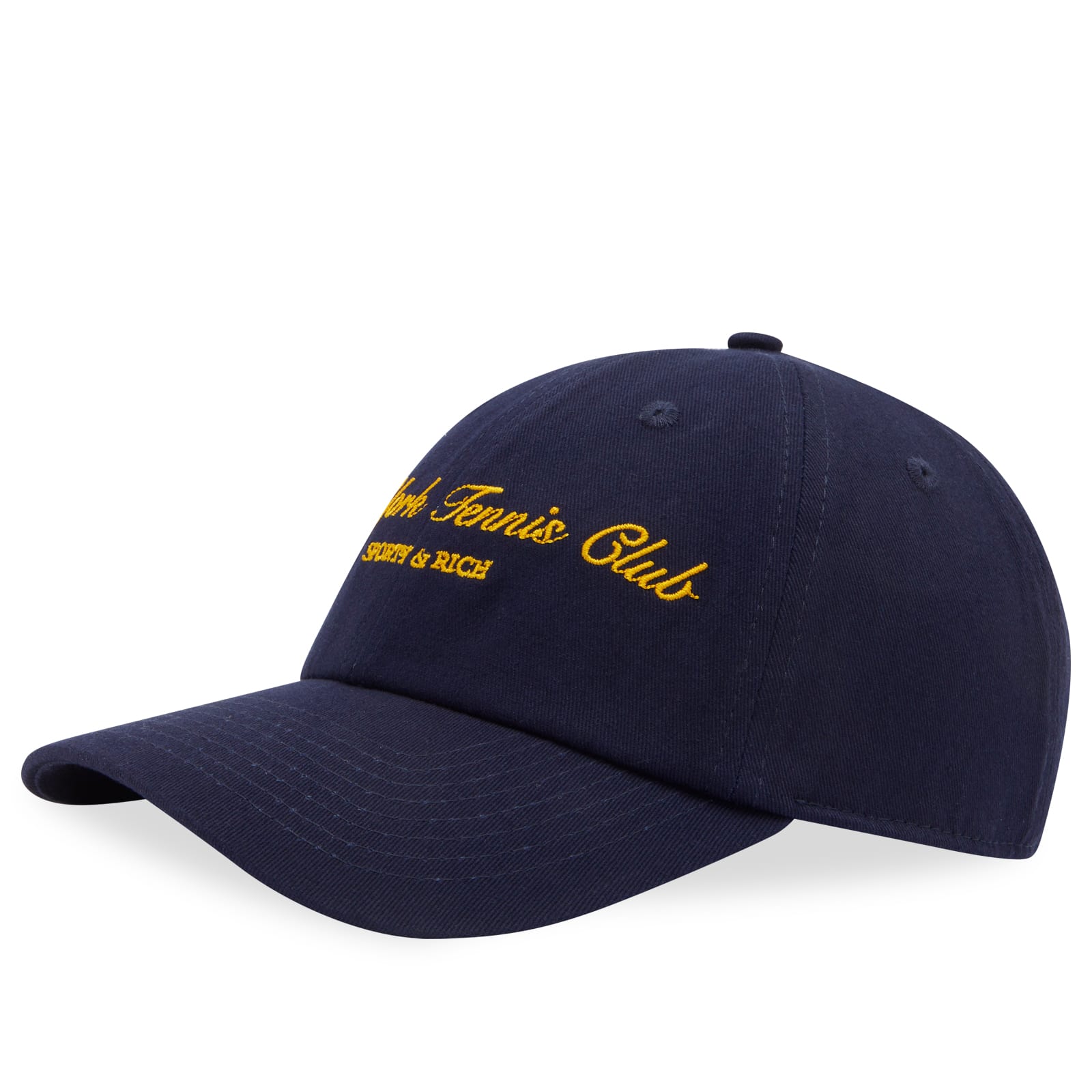 Sporty & Rich NY Tennis Club Embroidered Cap Navy & Gold | END. (GB)