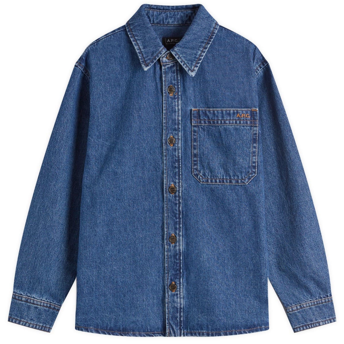 A.P.C. Brodee Denim Overshirt Washed Indigo | END. (US)