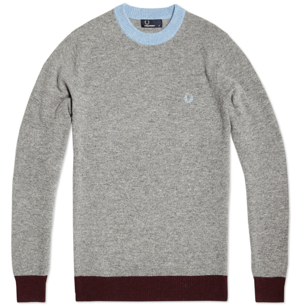 Fred Perry Contrast Ringer Crew Grey Marl | END.