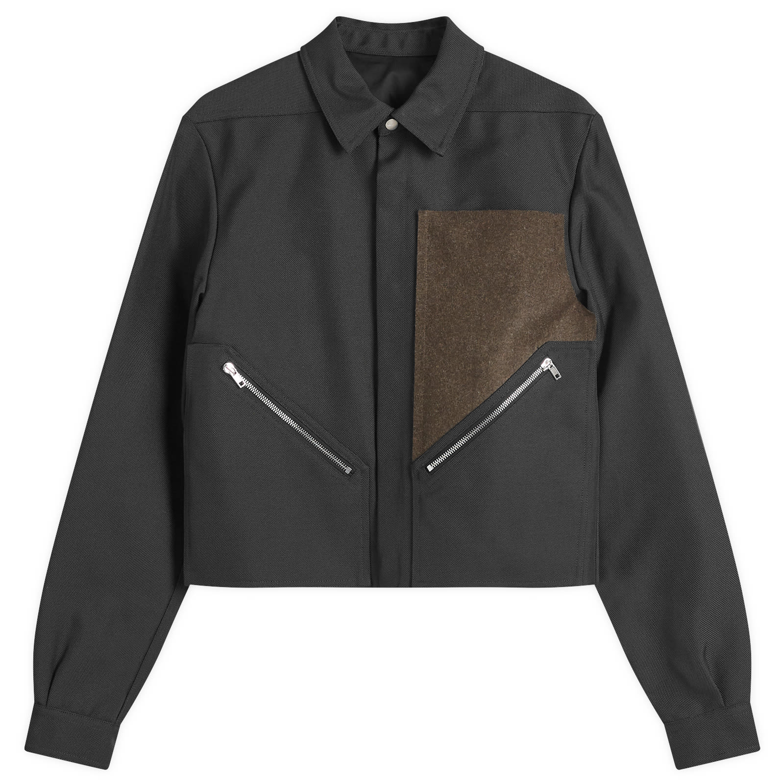 Rick Owens Tour Alice Zip Through Shirt Black, Brown & Black | END. (US)