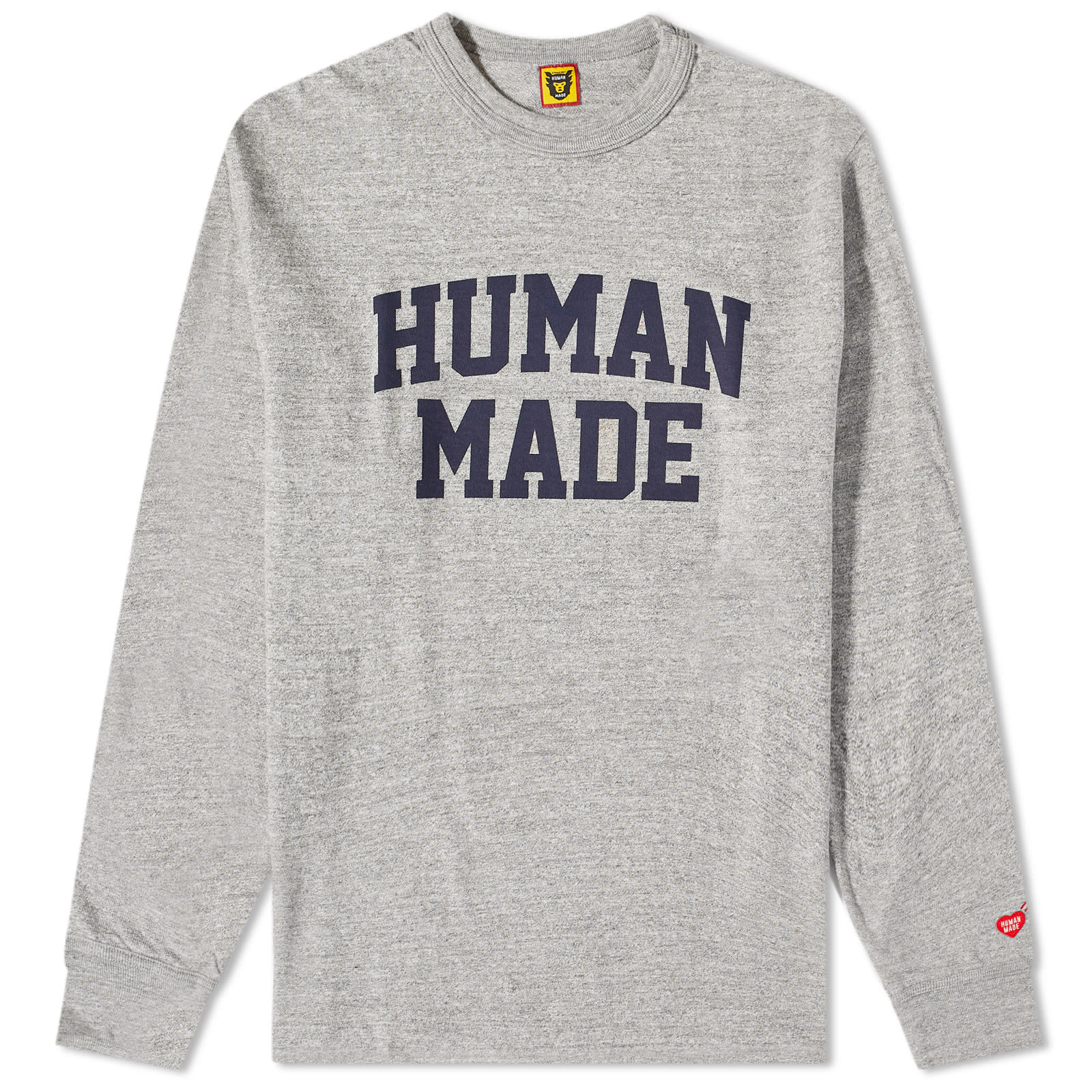 Human Made Long Sleeve Logo T-Shirt Grey | END. (JP)