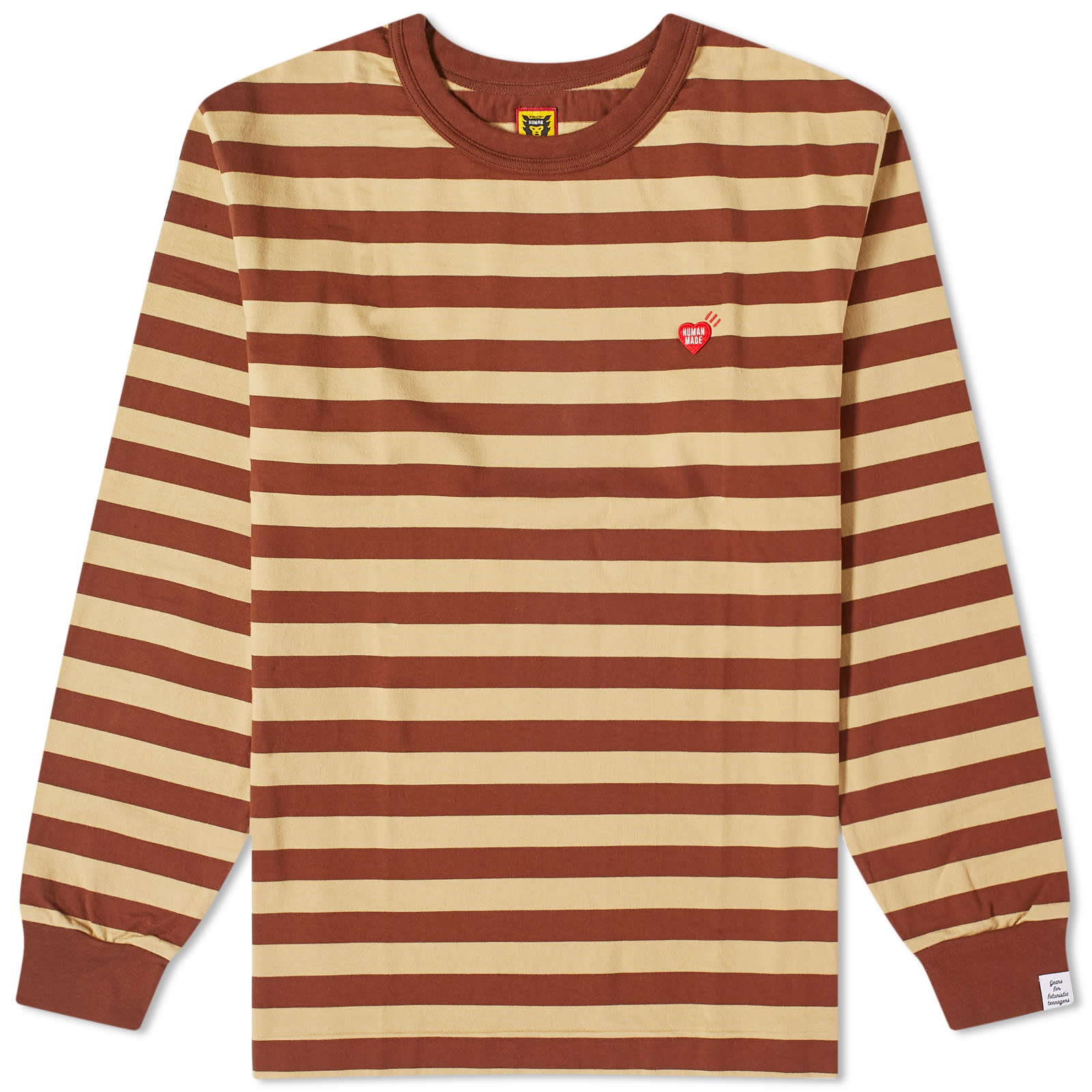 Human Made Long Sleeve Striped T-Shirt Brown | END. (US)