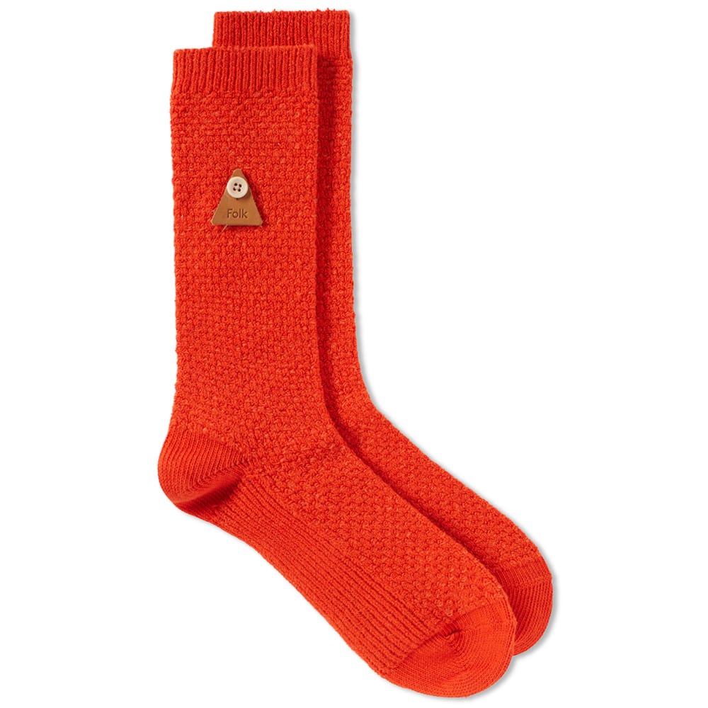Folk Waffle Sock Red | END. (GB)