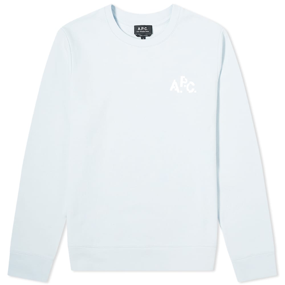 A.P.C. Pixel Logo Crew Sweat - END. Exclusive Sky Blue | END. (AT)