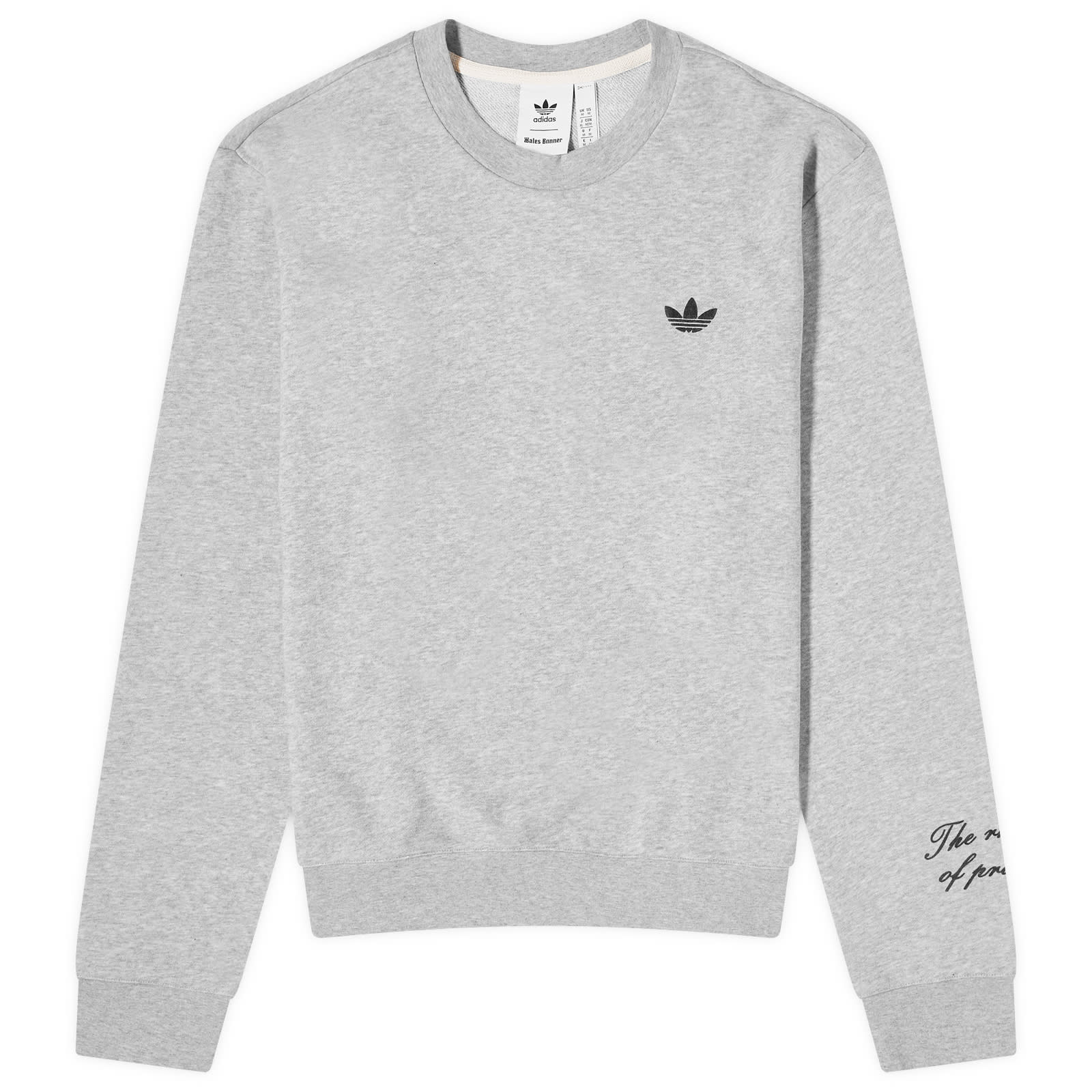 Adidas x Wales Bonner Long Sleeve G Crew T-Shirt Medium Grey Heather ...