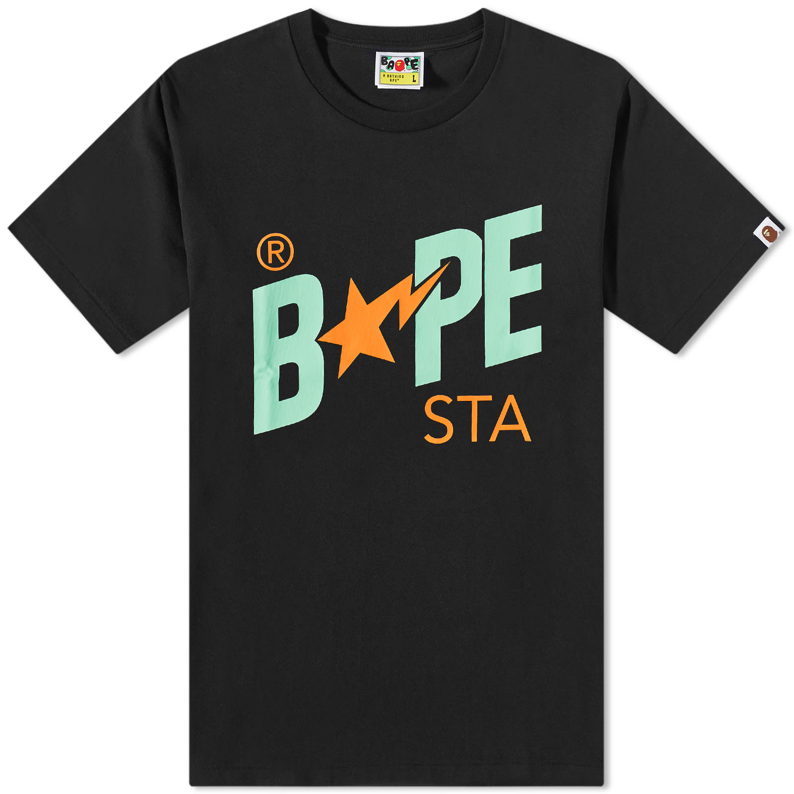 A Bathing Ape Colours Bape Sta Logo T-Shirt Black | END. (GB)