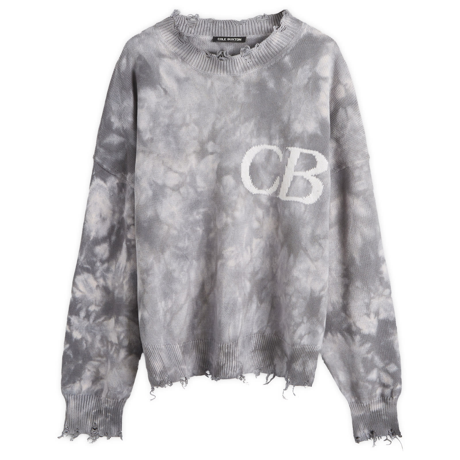Cole Buxton Distressed CB Knit Sweat Charcoal | END. (GB)