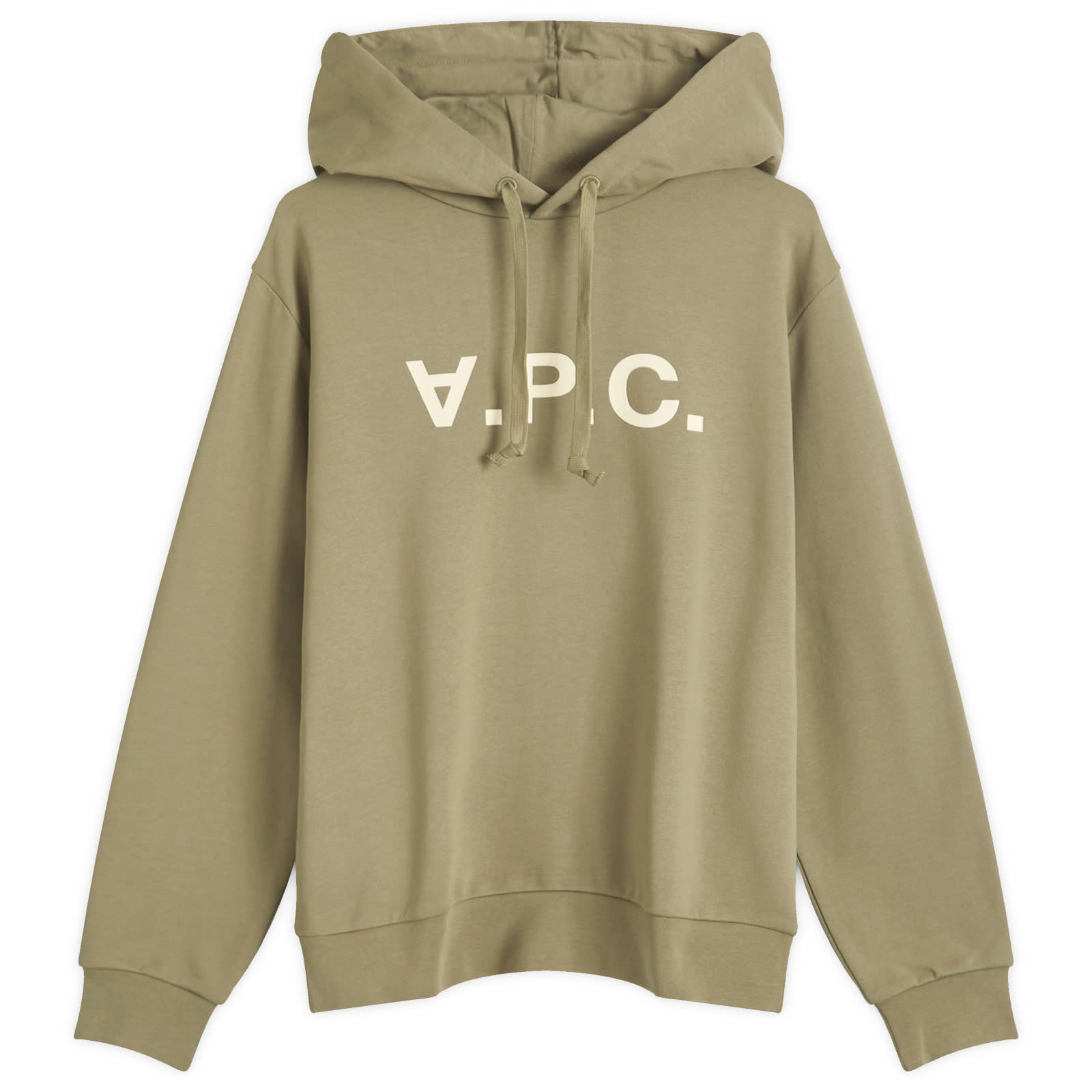 A.P.C. VPC Logo Crew Sweatshirt Military Khaki & Ecru | END. (US)
