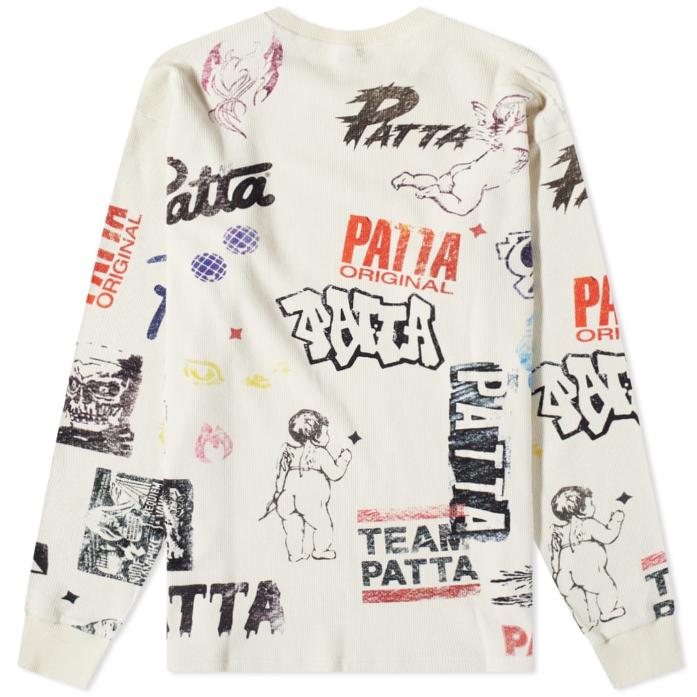 Patta Long Sleeve Stencil Waffle Tee Birch | END. (TW)