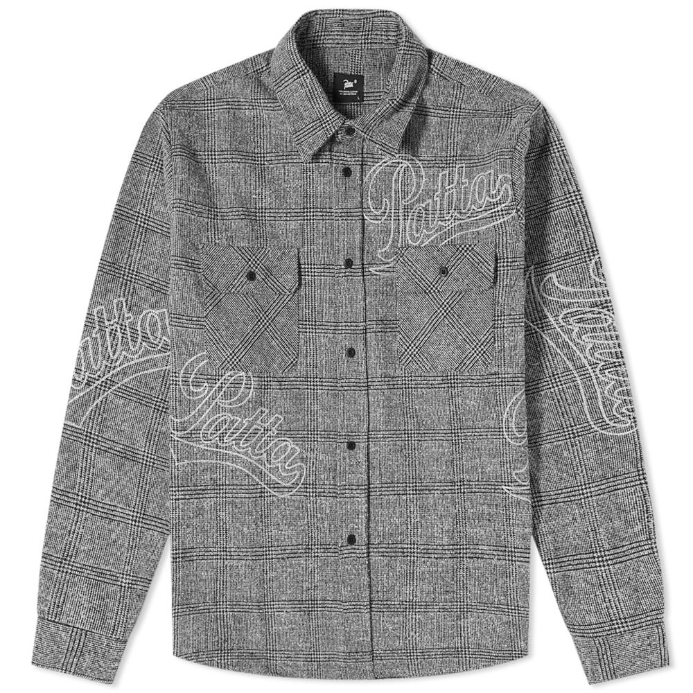 Patta Pow Check Shirt Dark Gull Grey And Black | END. (CN)