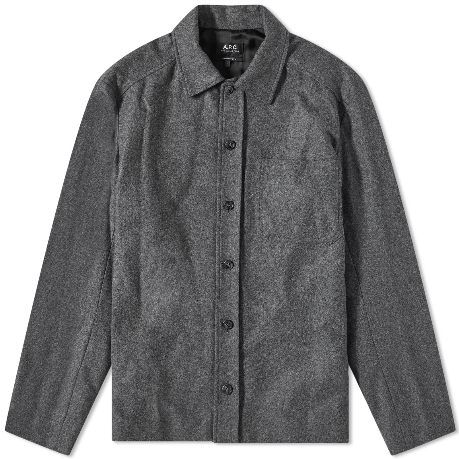 A.P.C. Jasper Wool Overshirt Heathered Anthracite | END.