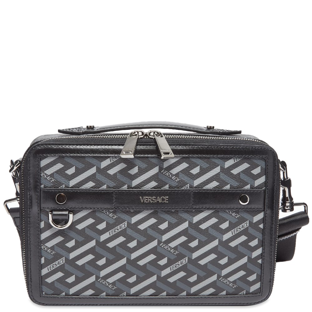 Versace Geometric Print Side Bag Grey & Black | END. (AU)