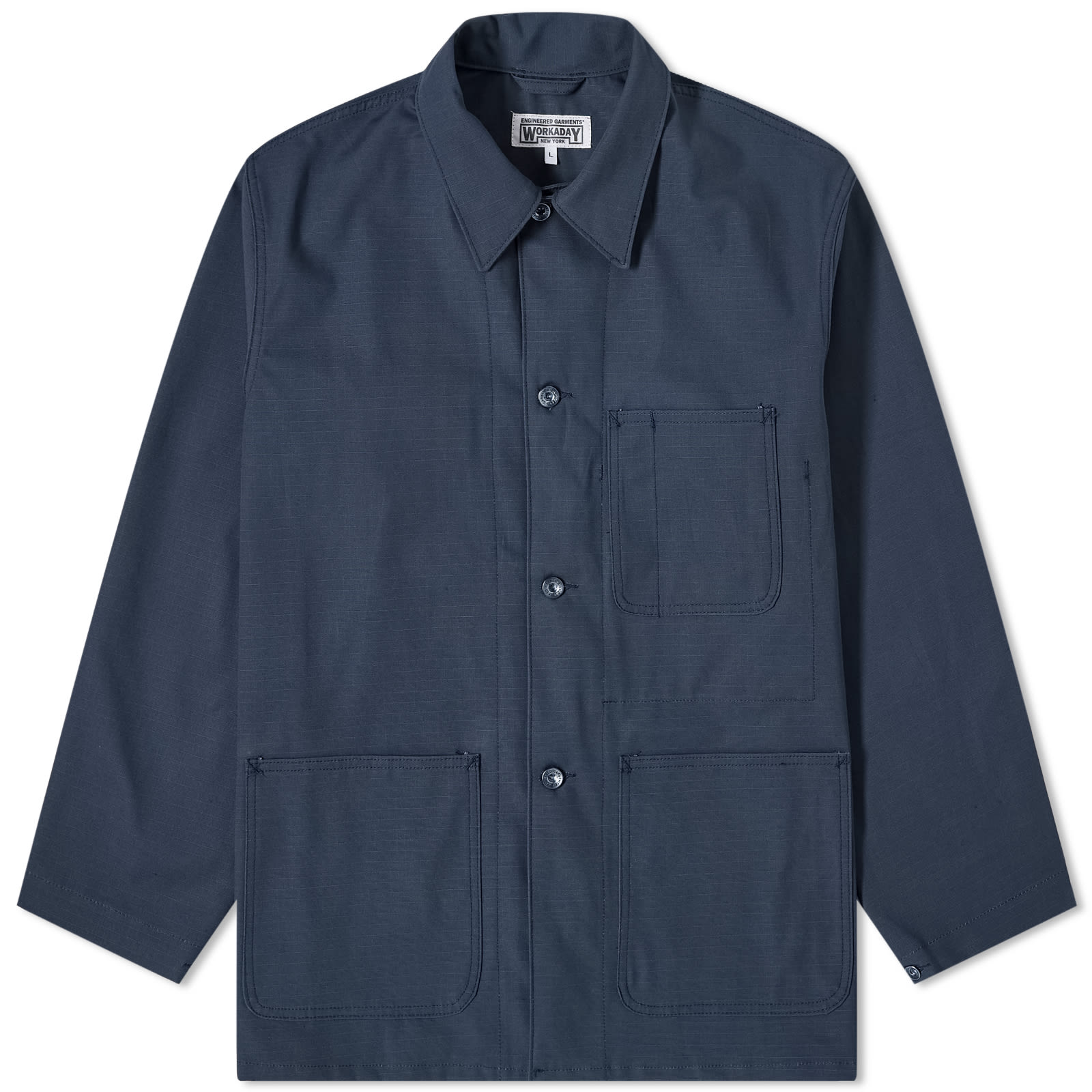 Engineered Garments Workaday Heavyweight MC Shirt Jacket Navy Cotton ...