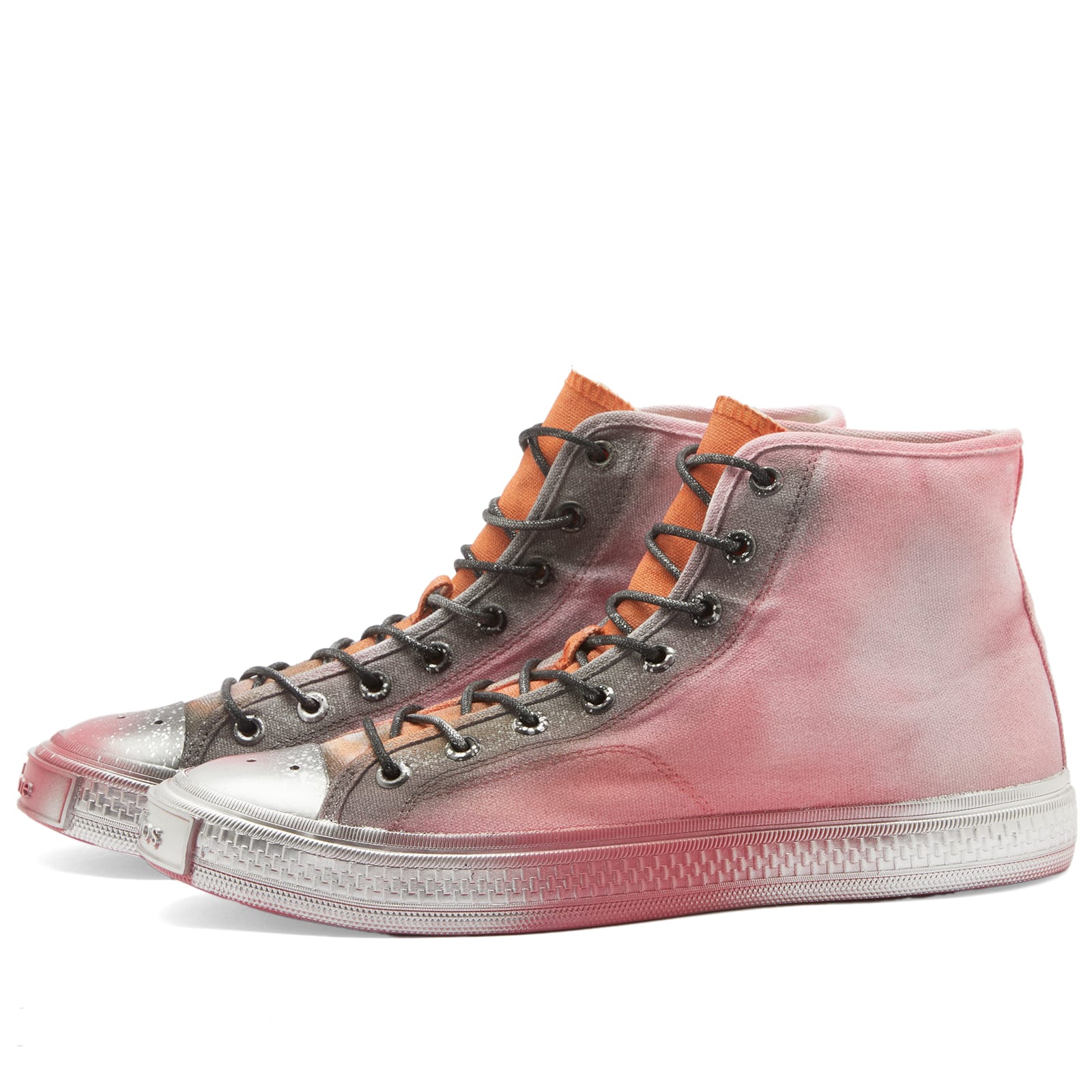 Acne Studios Ballow High Tag Stained Sneaker Red & Black | END.