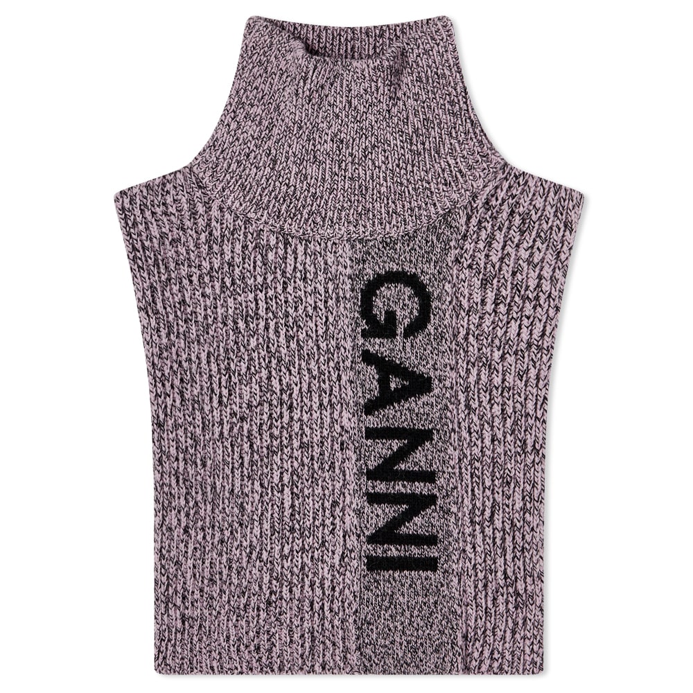GANNI Structured Rib Logo Knit Lilac Sachet | END. (US)