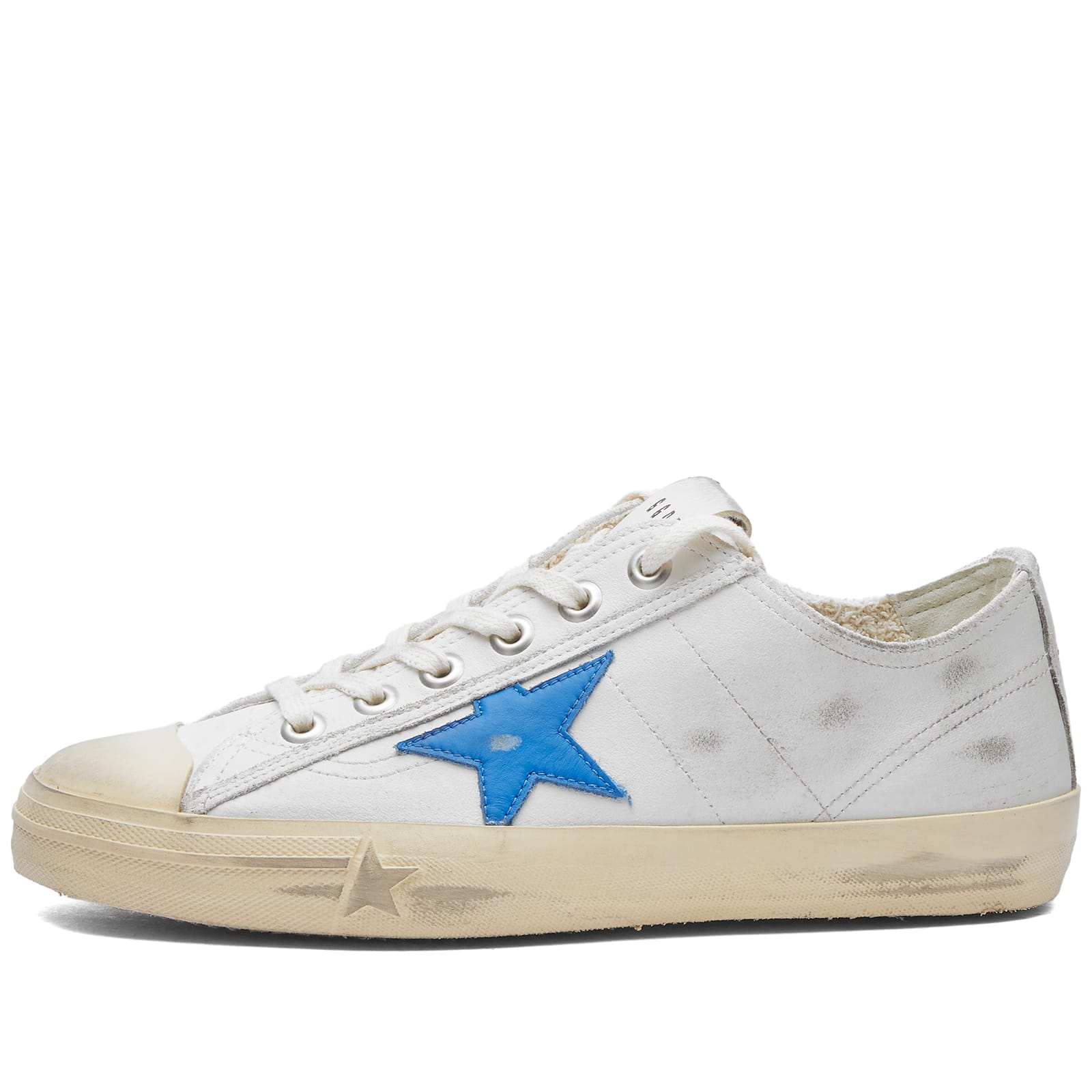 Golden Goose V-Star Leather Sneaker White & Blue | END. (AR)