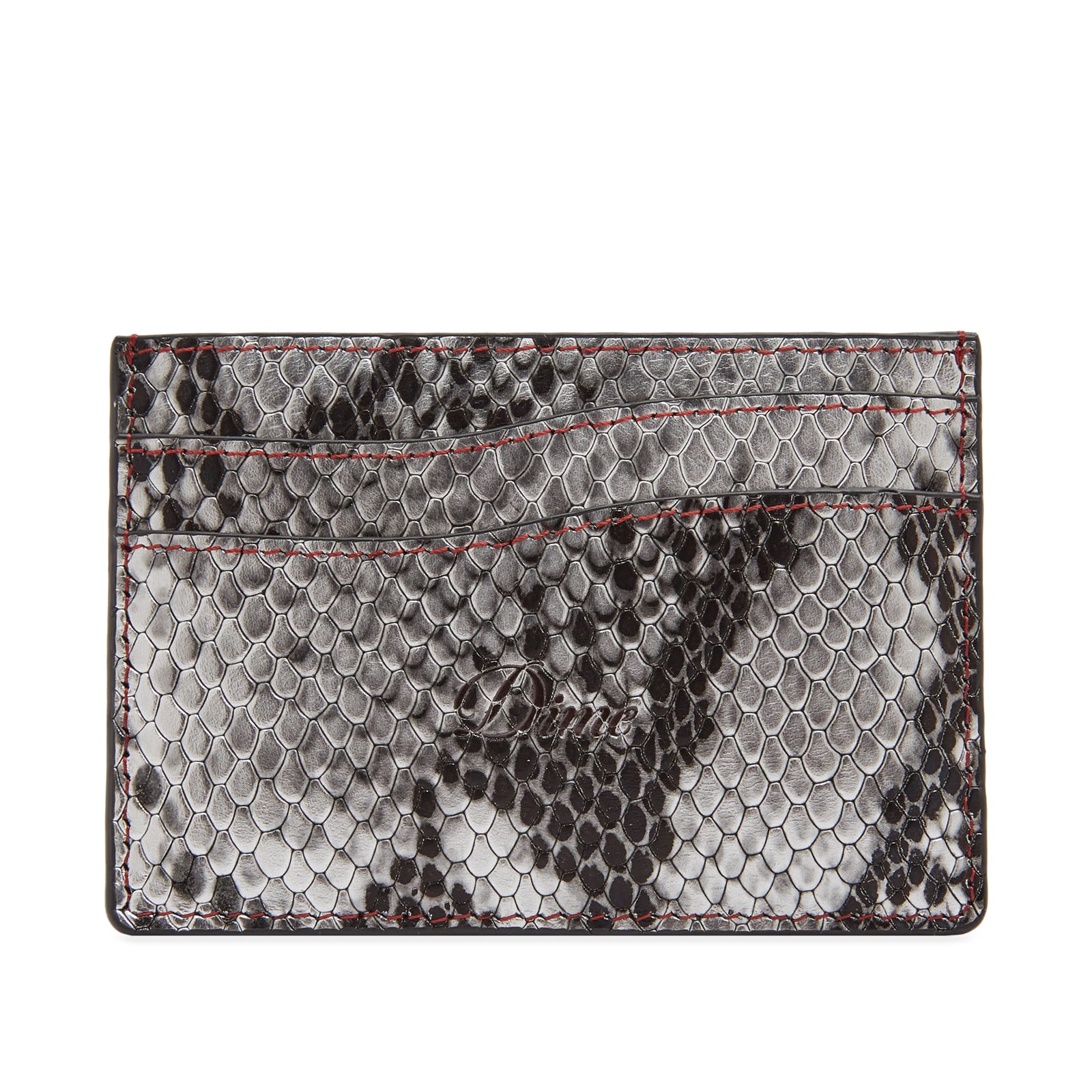 Dime Embossed Leather Cardholder Silver Snake | END. (US)