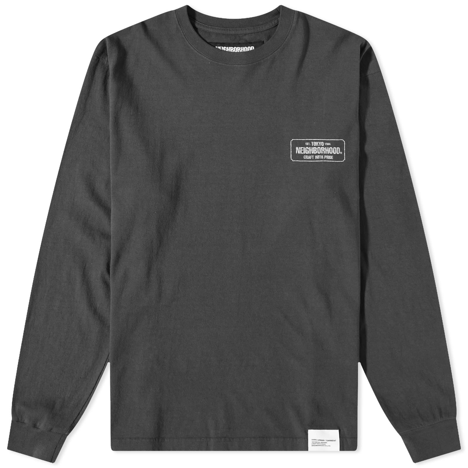 Neighborhood Long Sleeve Sulfer Dyeing T-Shirt Black | END.