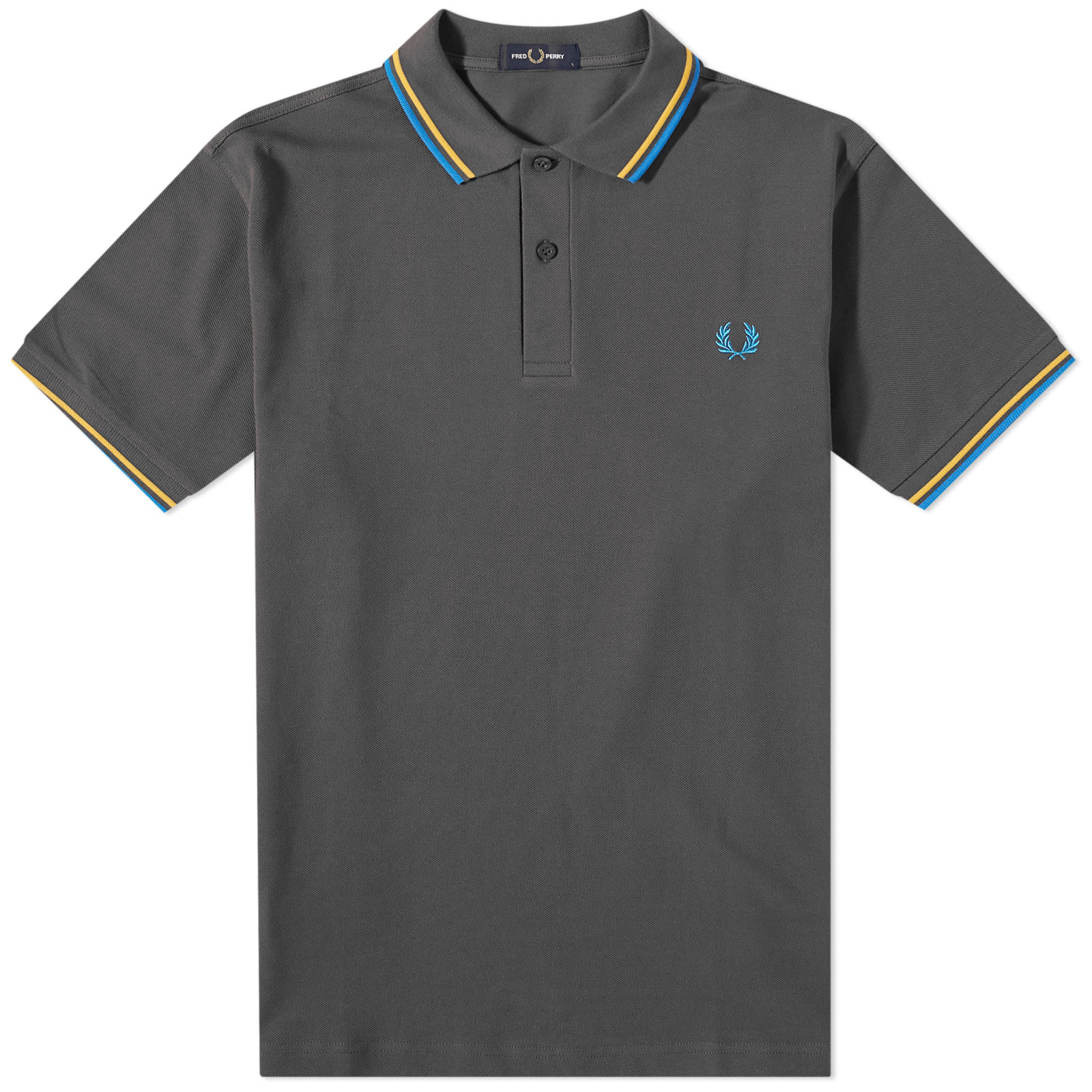 Fred Perry Twin Tipped Polo Gun Metal, Golden Hour & Kingfisher | END. (US)