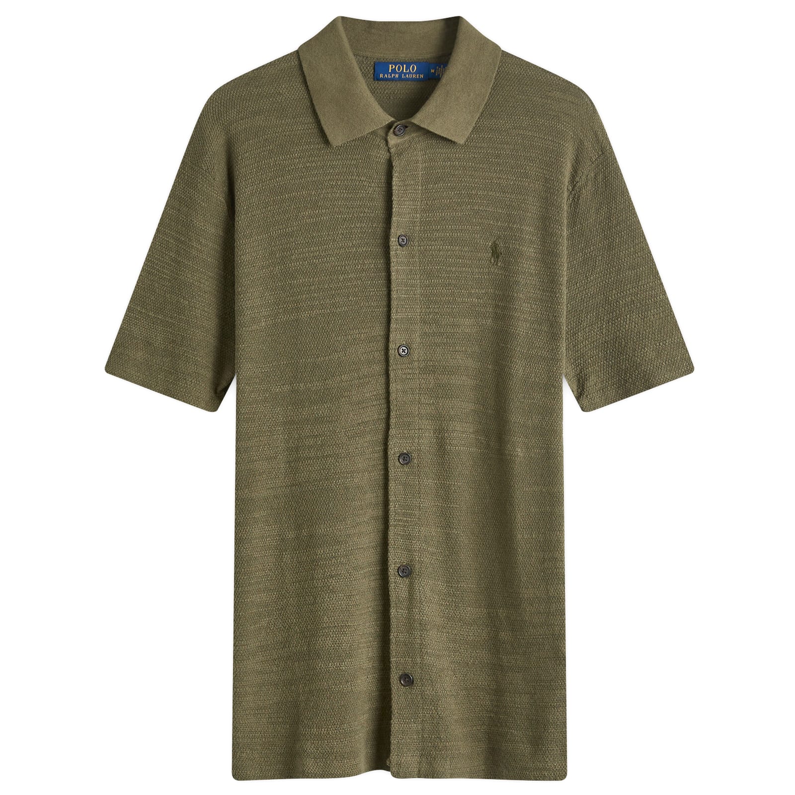 Polo Ralph Lauren Button Through Knitted Polo Shirt Thermal Green | END.