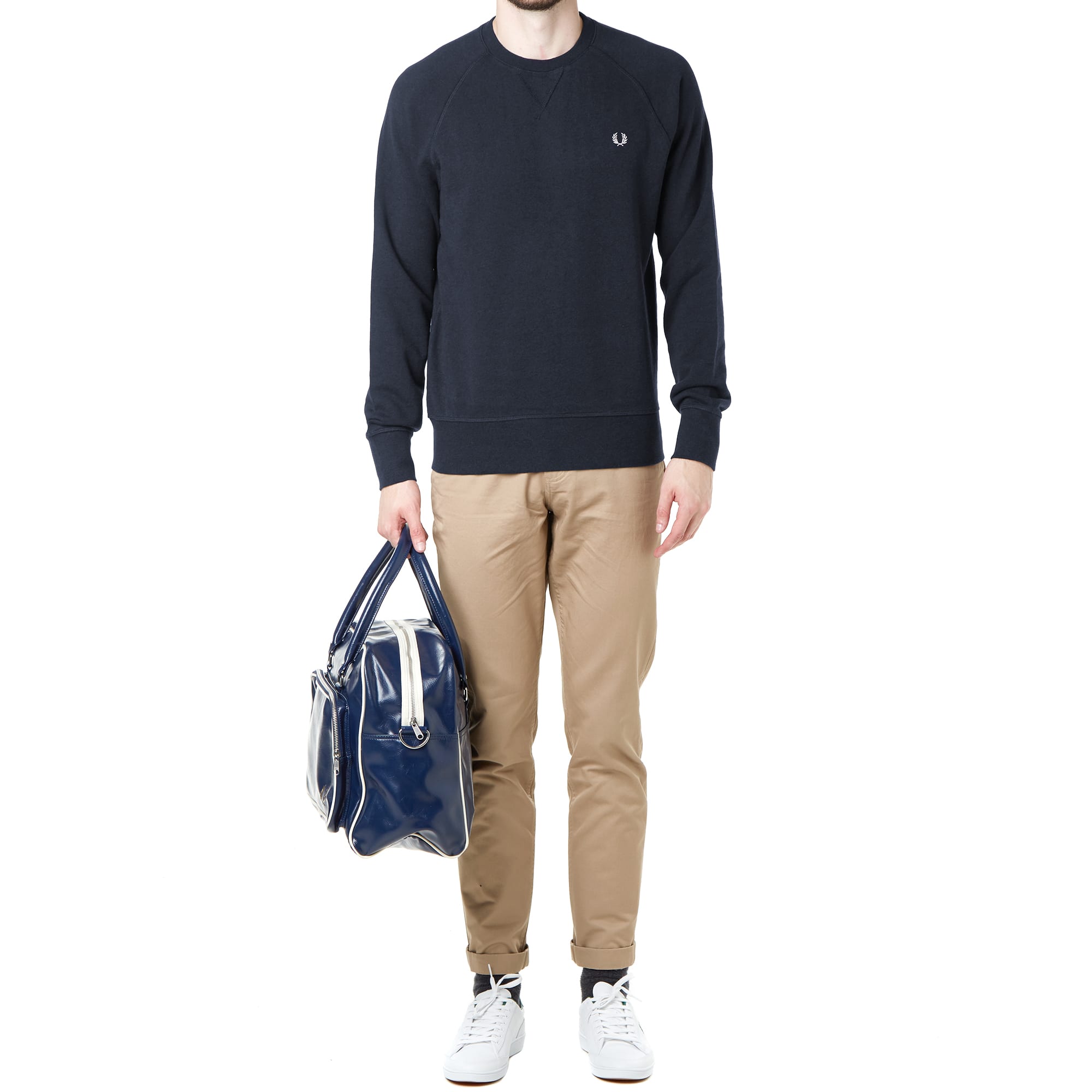 Fred Perry Loopback Crew Sweat Navy Marl | END.