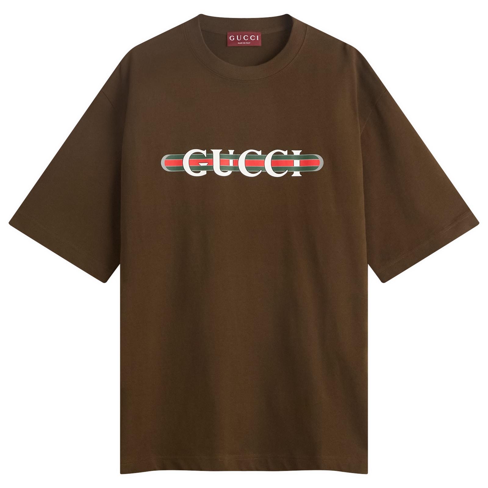 Gucci Interlocking Logo Heavy Cotton T-Shirt Brown | END. (ES)