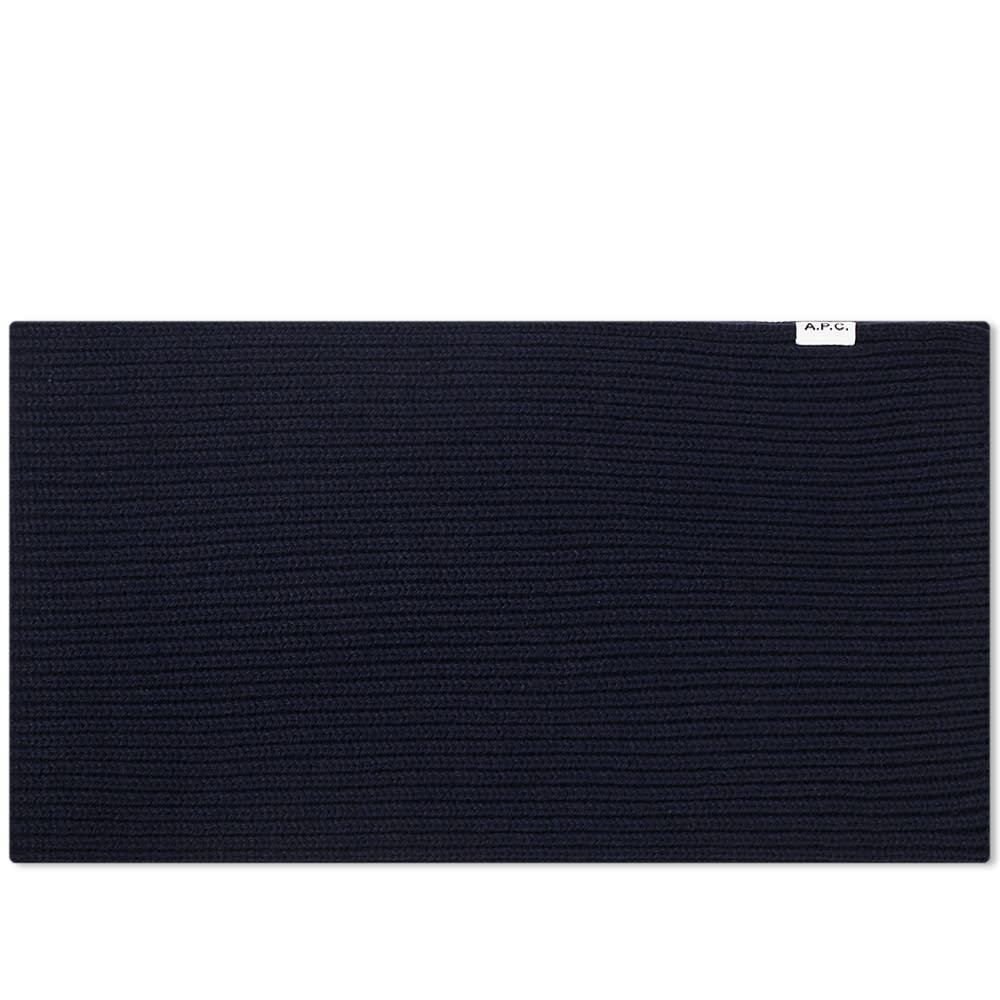 A P C Lambswool Ribbed Scarf Dark Navy END US a-p-c-lambswool-ribbed-scarf-dark-navy-end-us