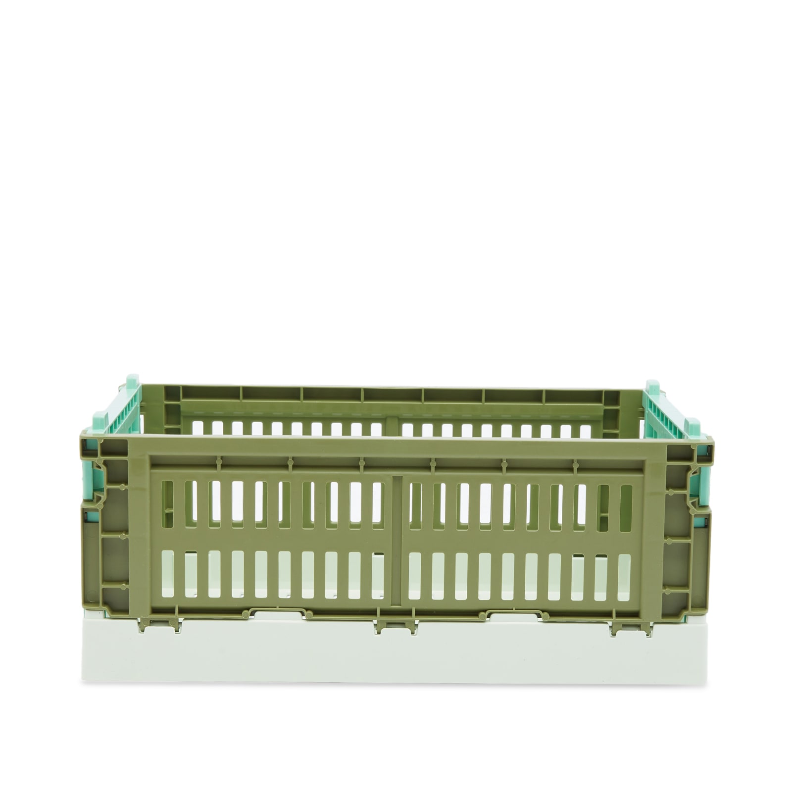 HAY Small Recycled Mix Colour Crate Olive Dark Mint | END.