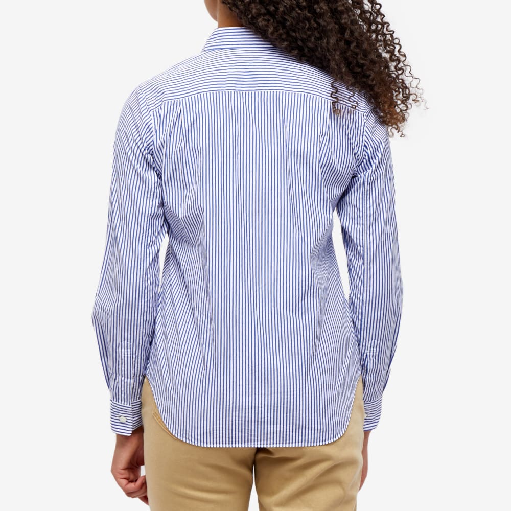 CDG Play Invader Heart Stripe Shirt Blue & White Stripes | END. (US)