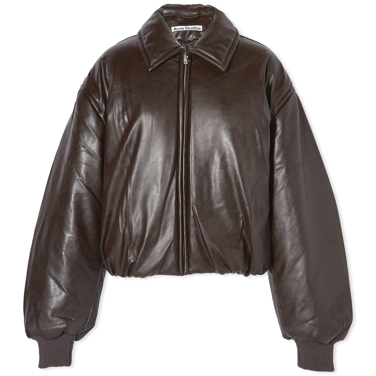 Acne Studios Onnea Leather Bomber Jacket Dark Brown | END. (US)