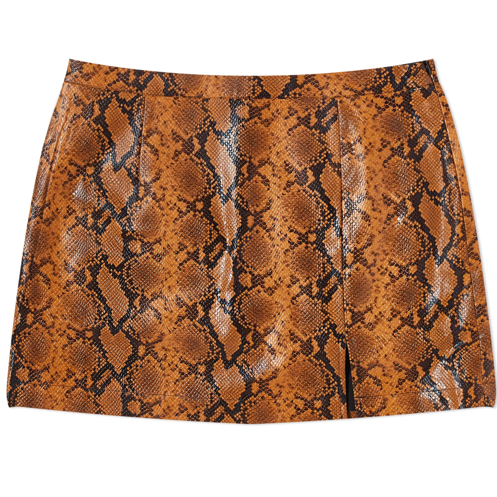 KITRI Collette Snakeskin Vinyl Mini Skirt Caramel Snakeskin Print | END. (AU)