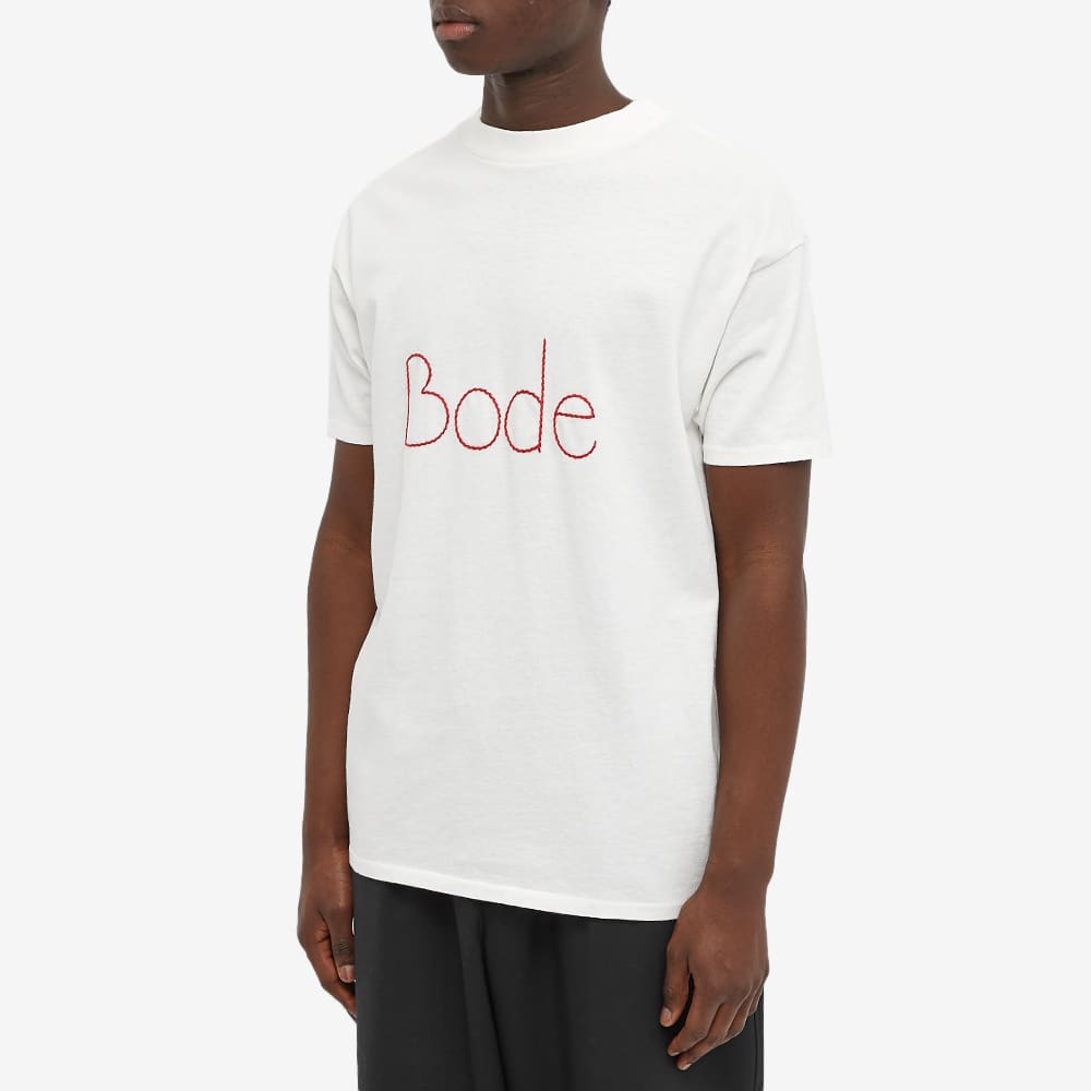 BODE Embroidered Logo Tee White & Red | END. (AU)