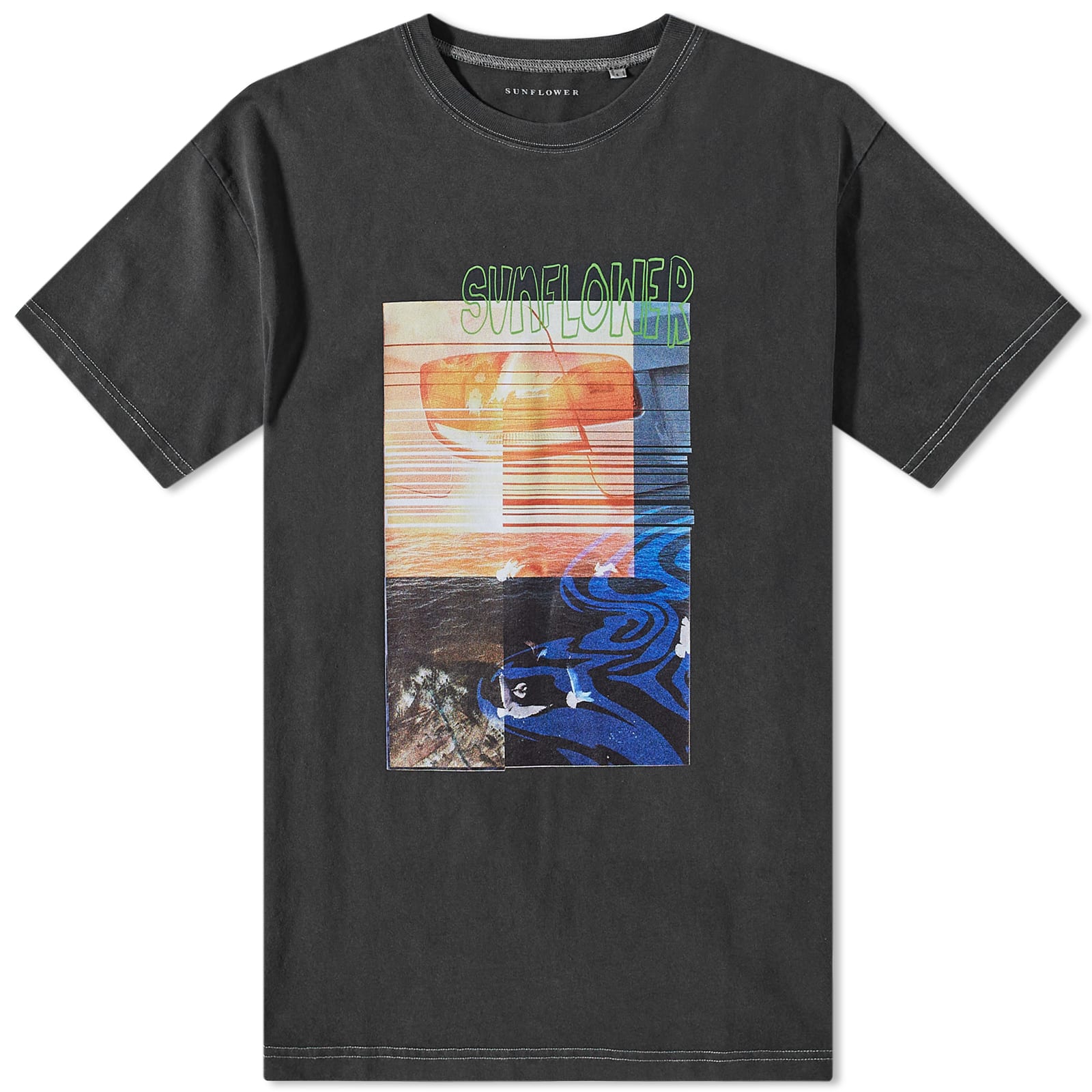 Sunflower Washed Logo T-Shirt Black | END.
