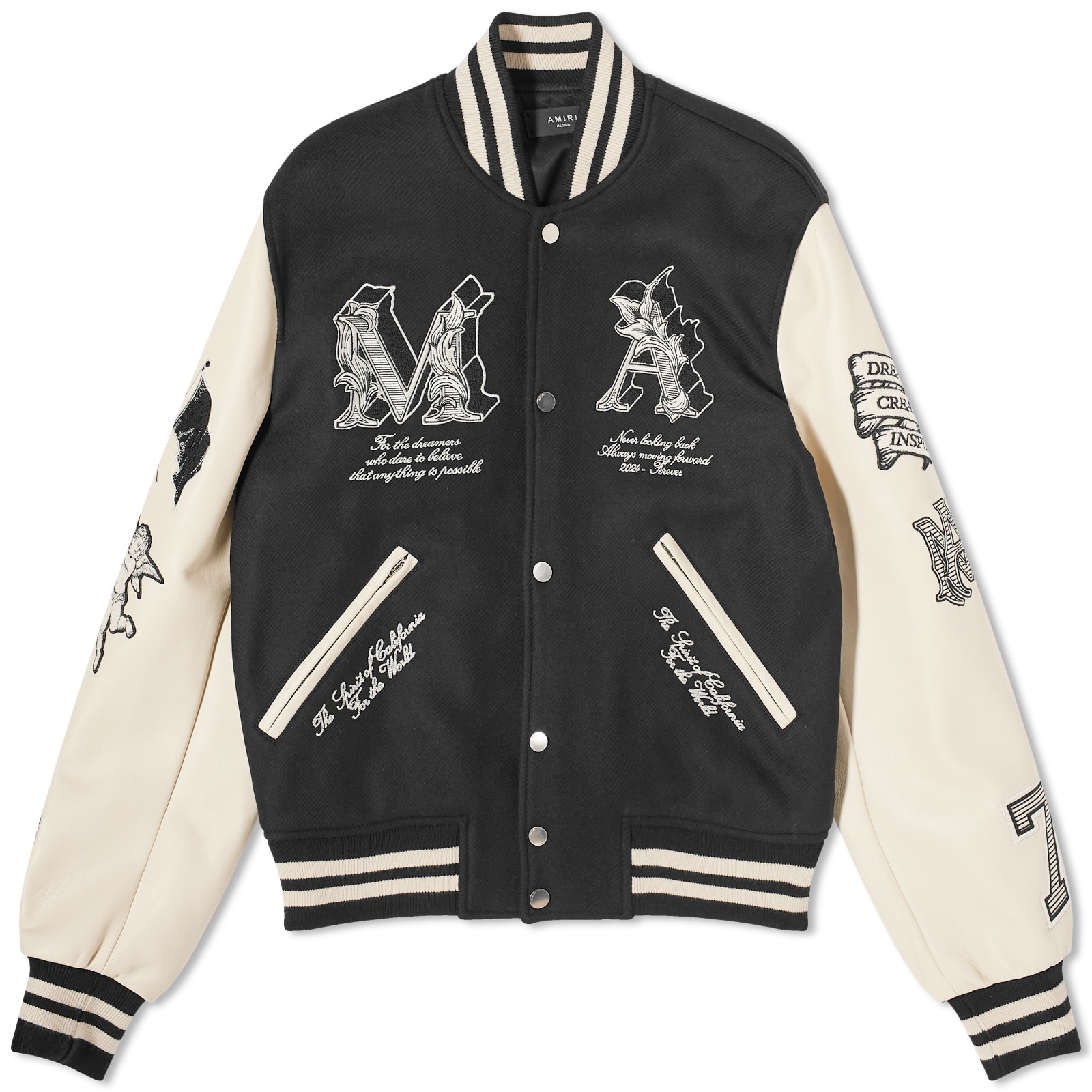 AMIRI MA Angel Varsity Jacket Black | END. (US)