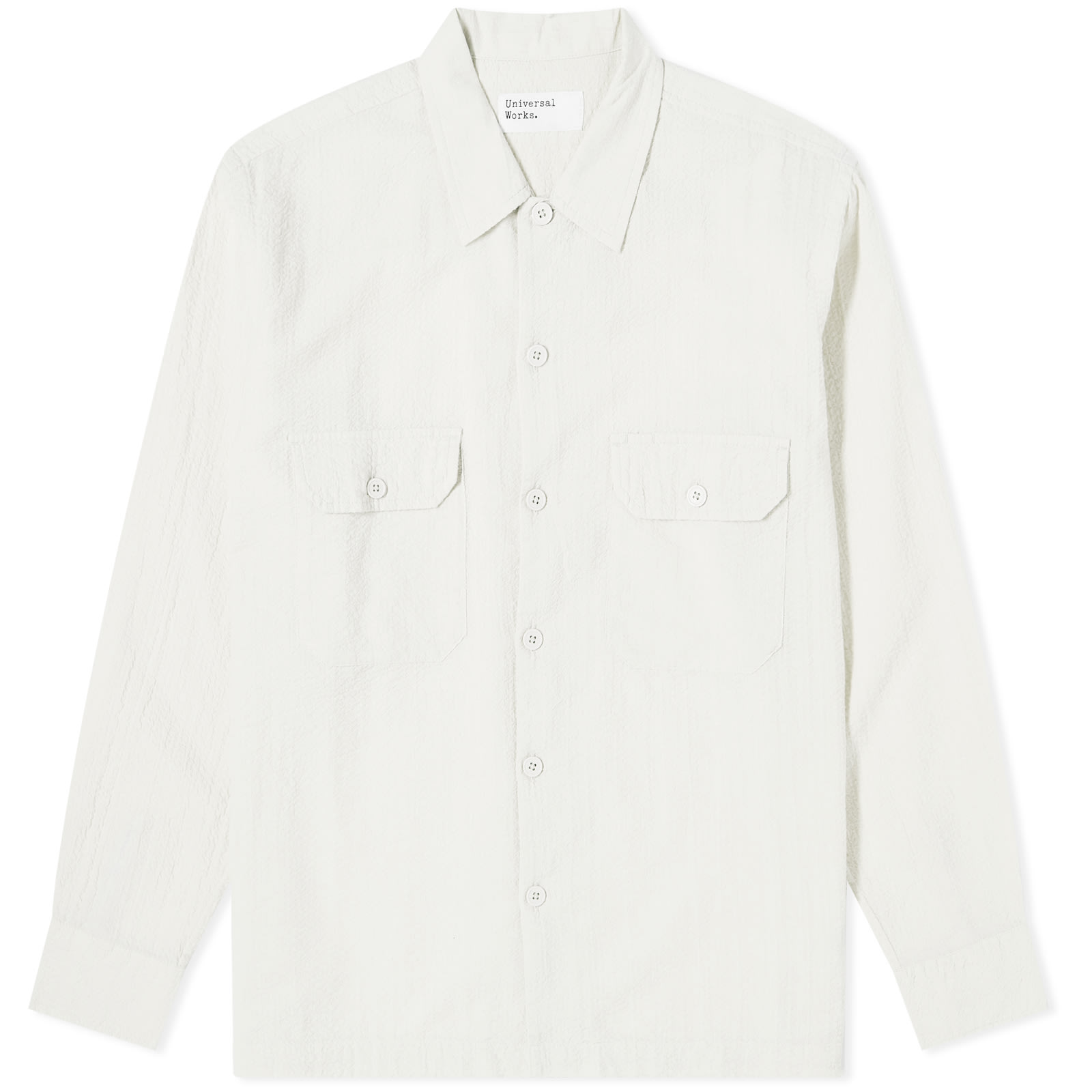 Universal Works Shin Seersucker Utility Shirt White | END. (US)