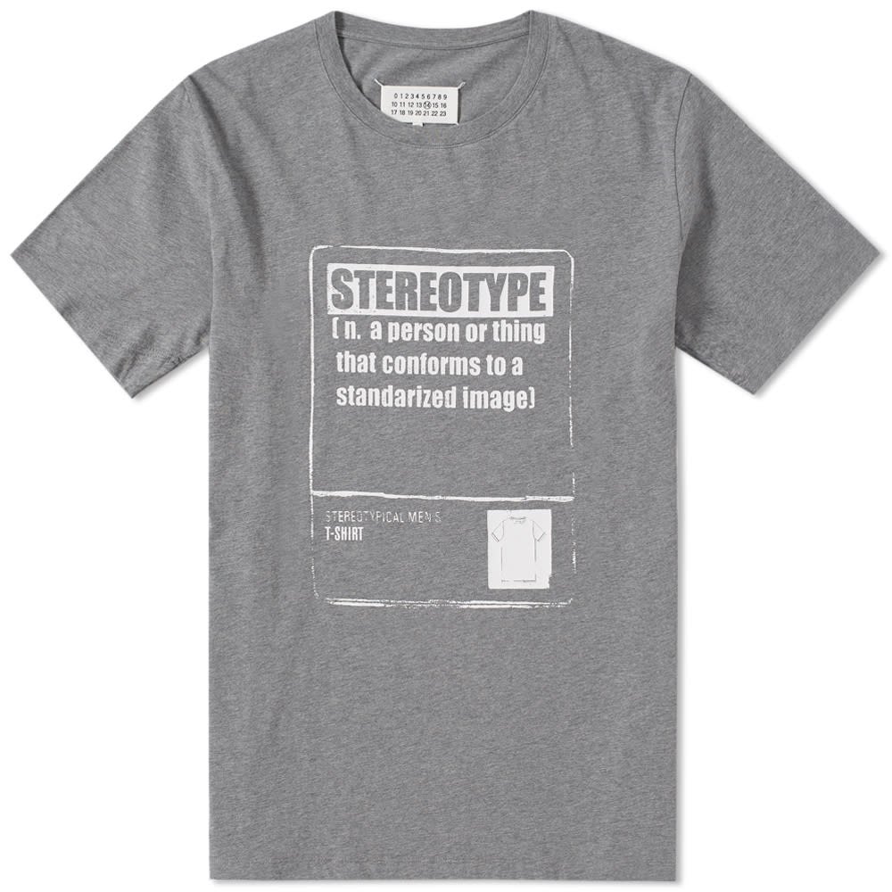Maison Margiela 10 Stereotype Print Tee Grey Melange & White | END. (GB)