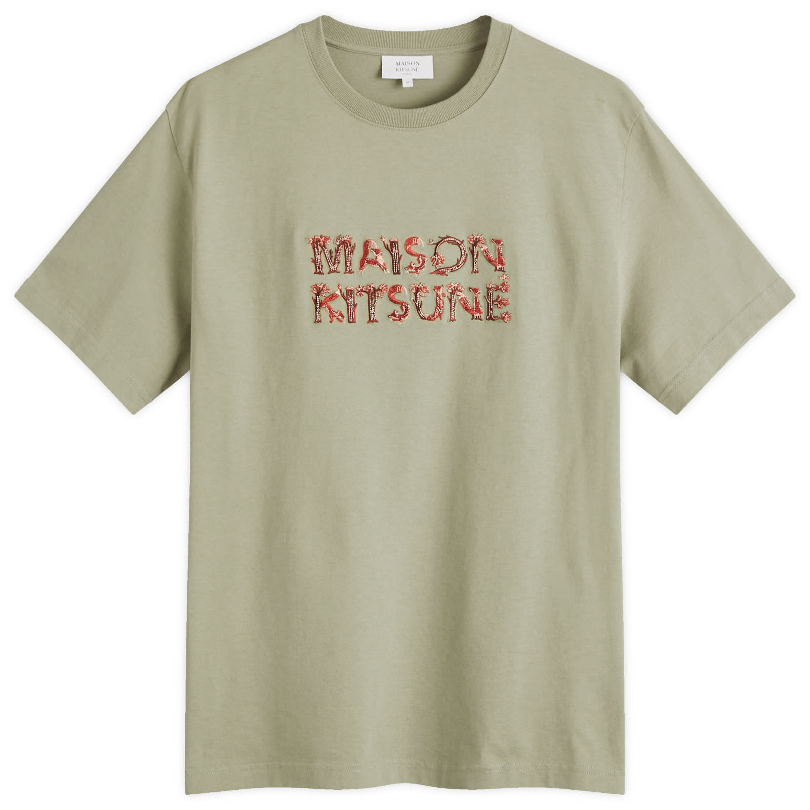 Maison Kitsune Woodland Alphabet Comfort T-Shirt Pebble | END. (US)