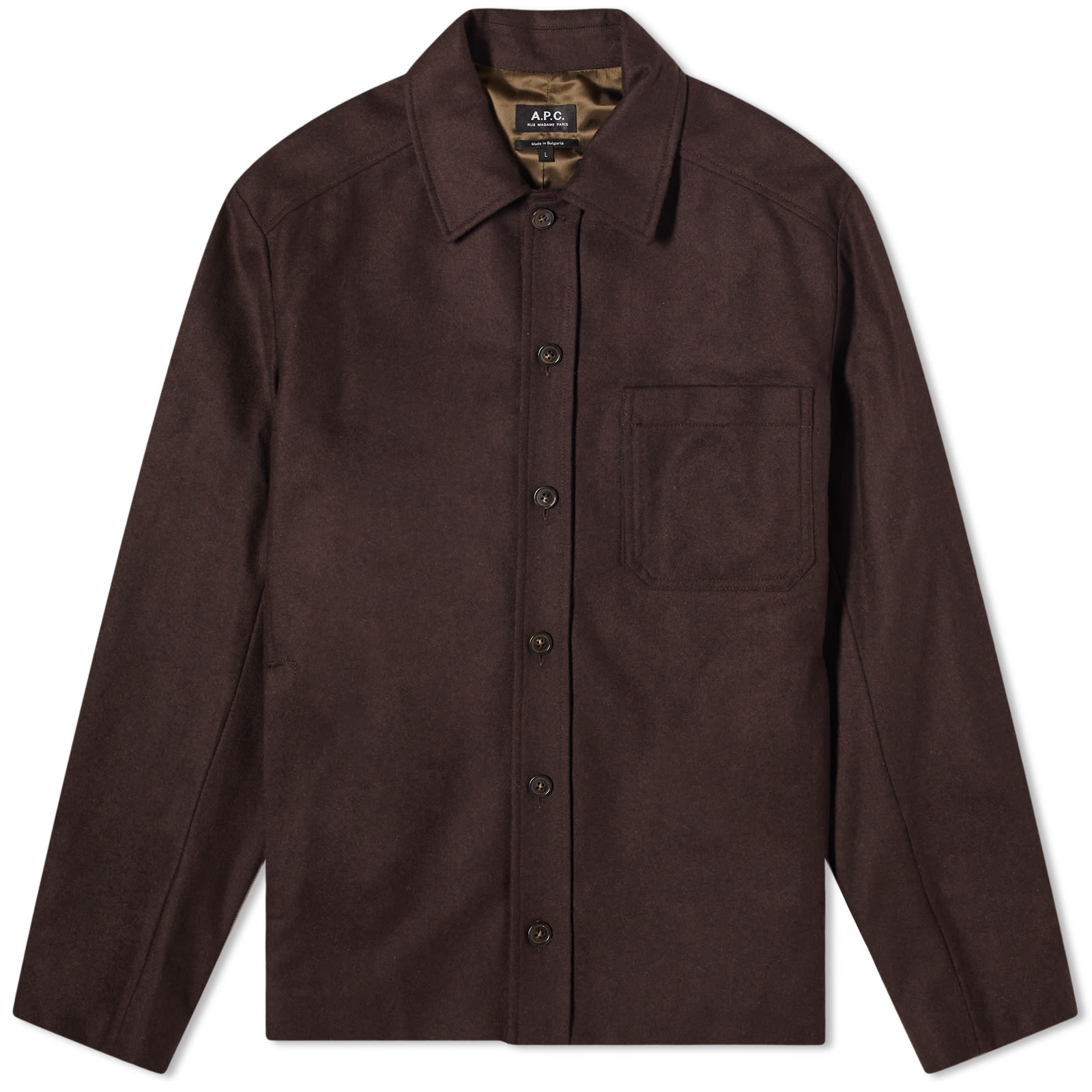 A.P.C. Jasper Wool Overshirt Marron Marl | END. (US)