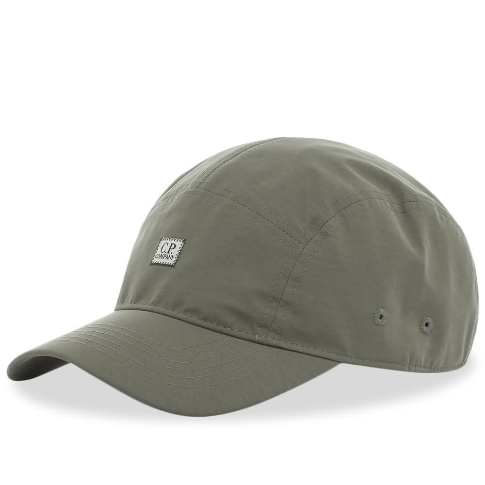 C.P. Company Patch Logo Nylon 5 Panel Cap Stone Grey | END.