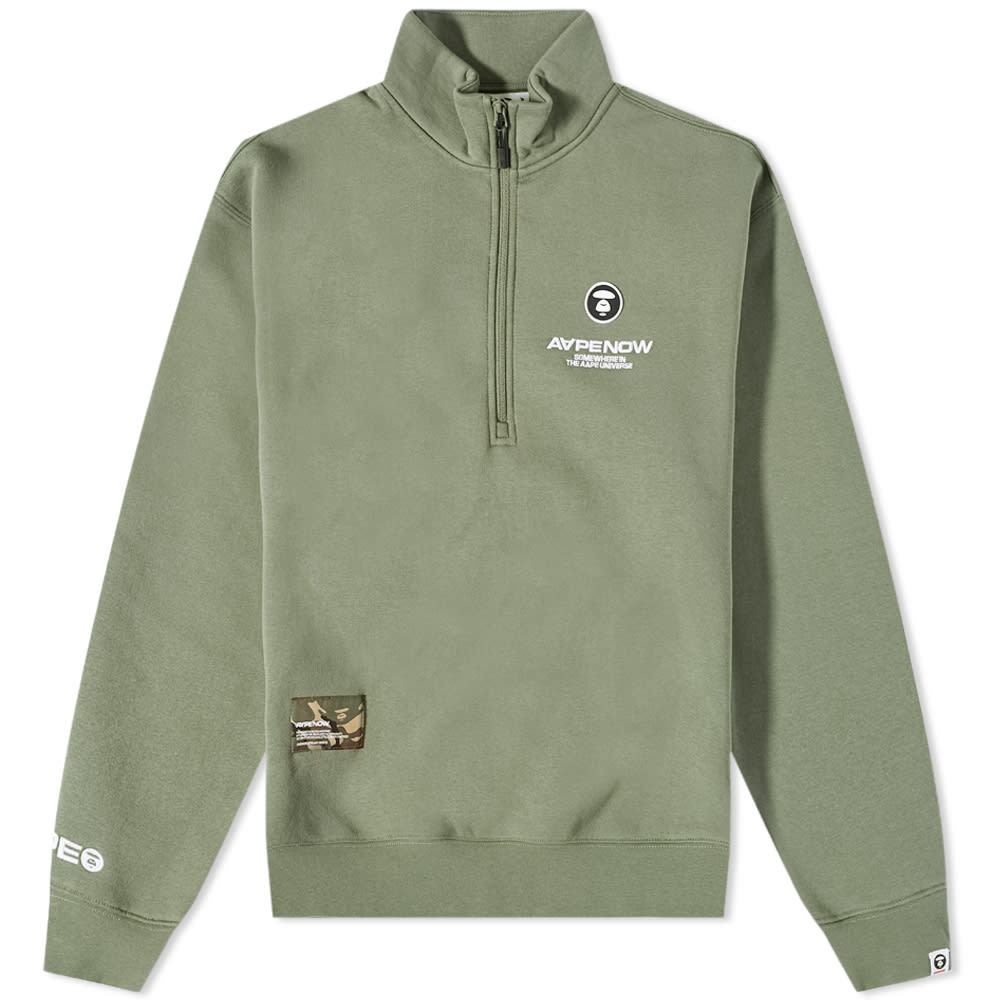AAPE AAPE Now Quarter Zip Sweat Khaki | END. (GB)