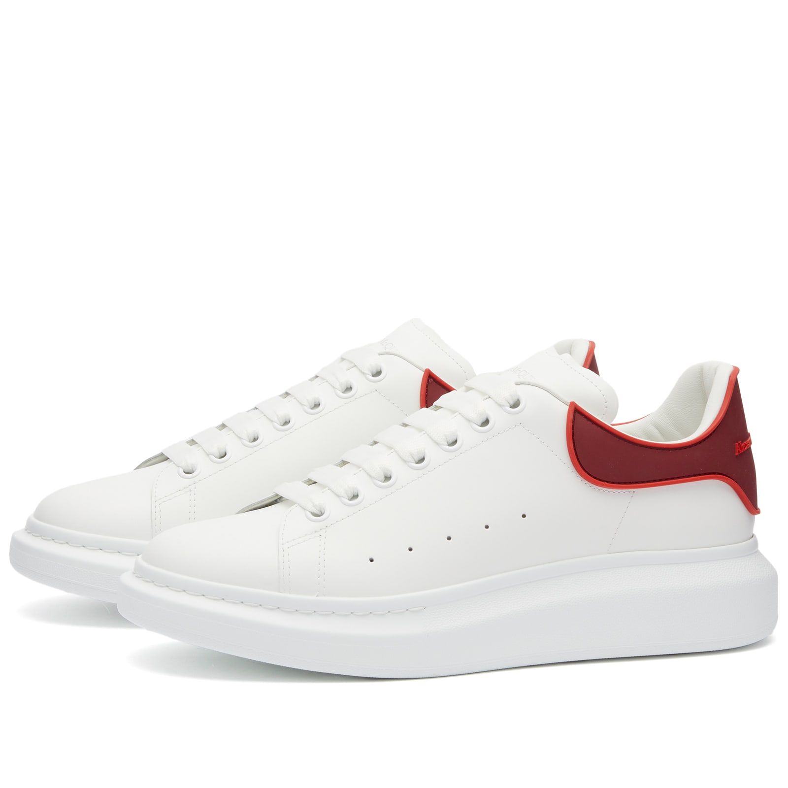Alexander McQueen TPU Heel Tab Oversized Sneaker White & Red | END.