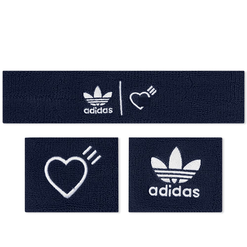 Adidas x Human Made Wristbands & Headband Collegiate Navy & White | END ...