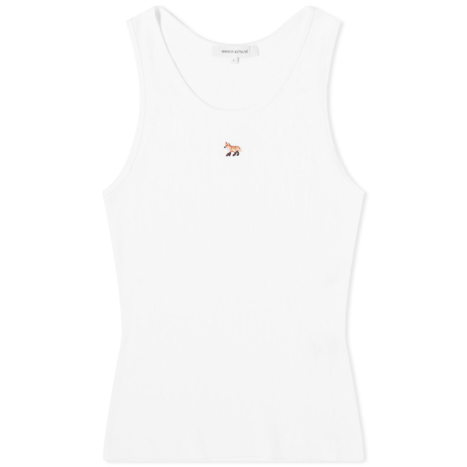 Maison Kitsune Baby Fox Ribbed Tank Vest White | END. (US)