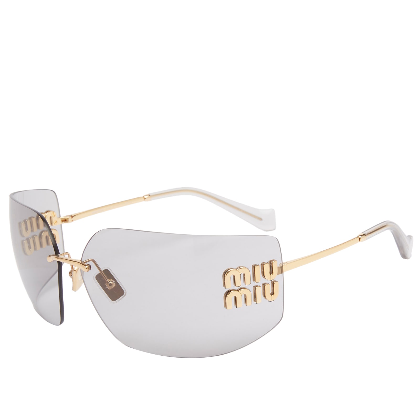 Miu Miu Eyewear 0MU 54YS Sunglasses Gold & Light Grey | END. (US)