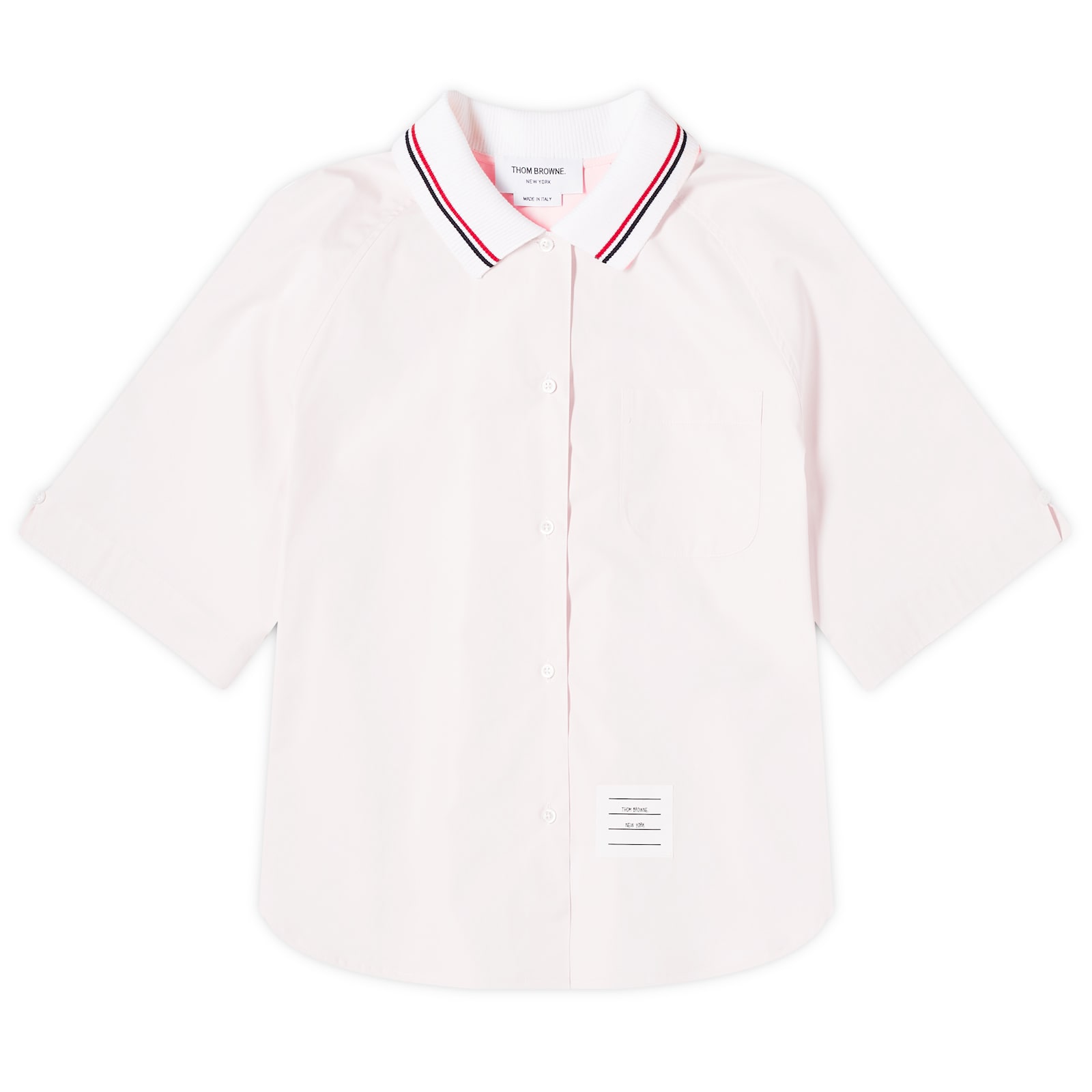 Thom Browne Box Pleat Short Sleeve Shirt Pink | END. (US)