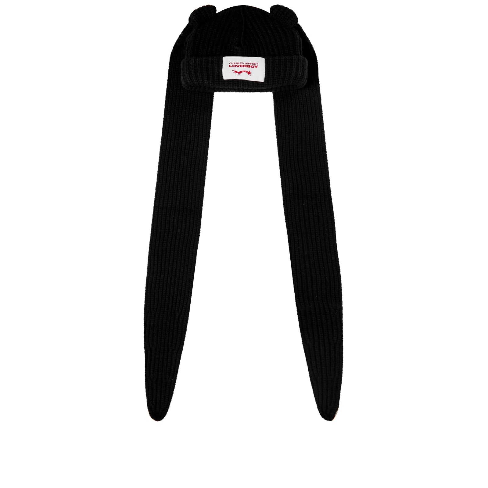 Charles Jeffrey Extra Long Rabbit Ears Beanie Black | END. (AR)