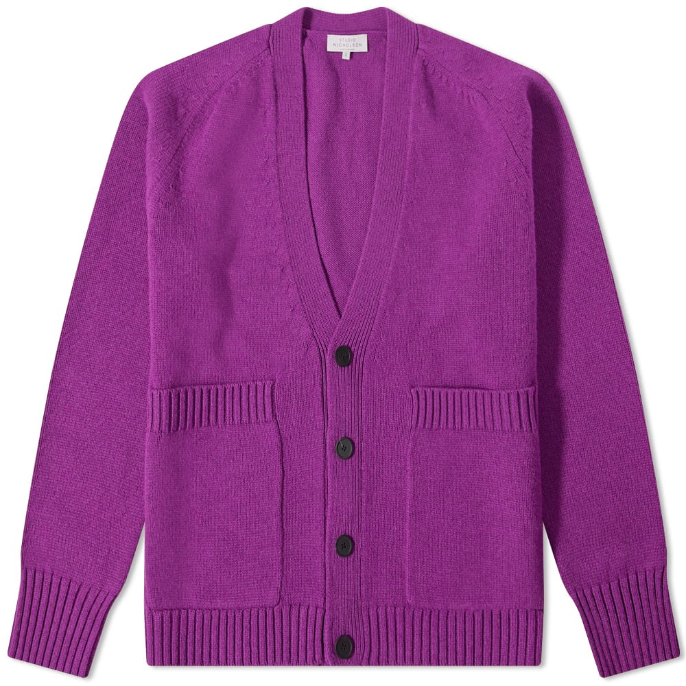 Studio Nicholson Sen Lambswool Knit Cardigan Foxglove | END. (US)