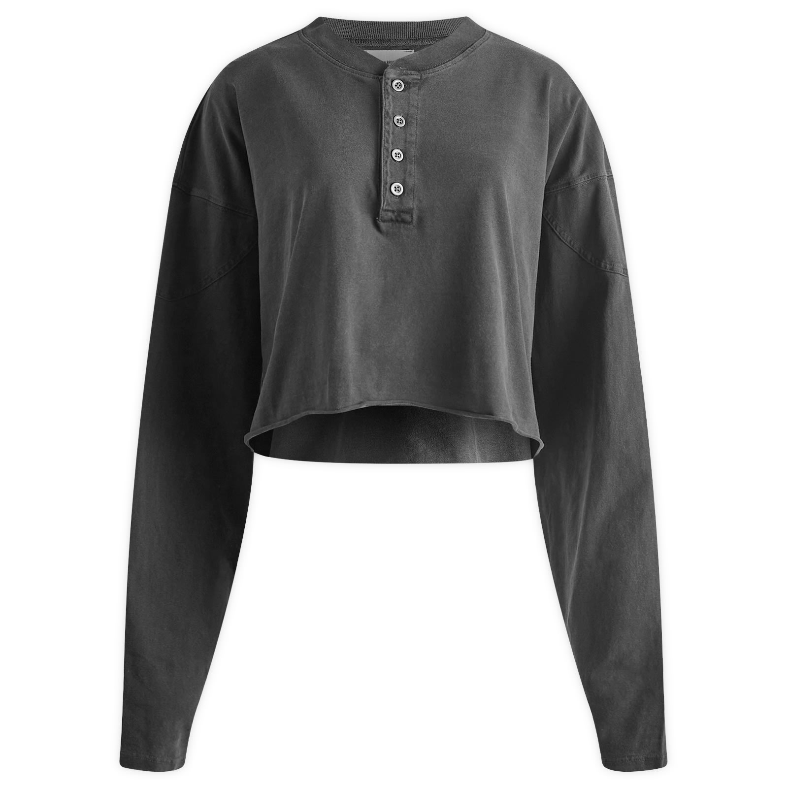 Joah Brown Vintage Henley Long Sleeve Top Washed Black | END. (GB)