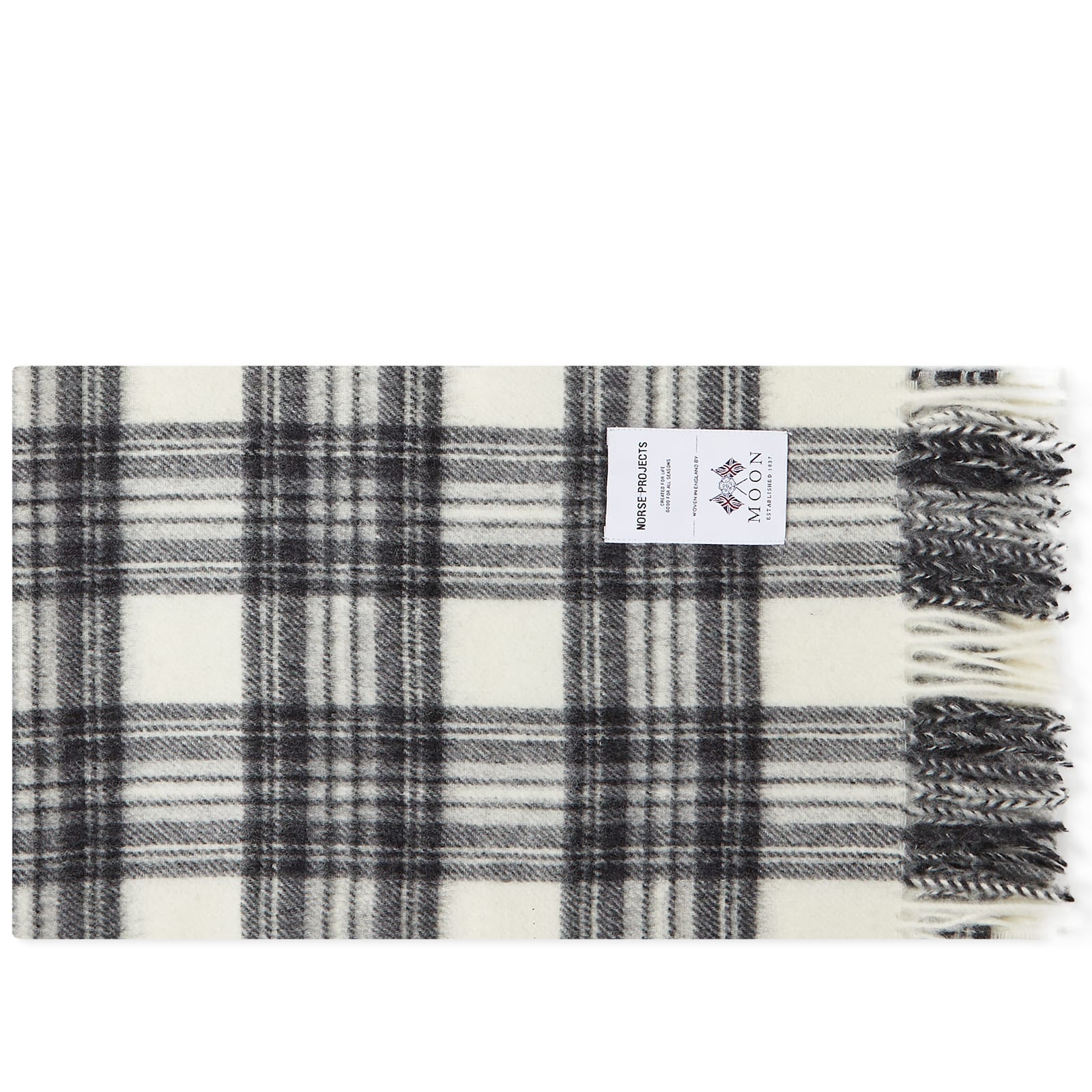 Norse Projects Moon Checked Lambswool Scarf Magnet Grey | END.
