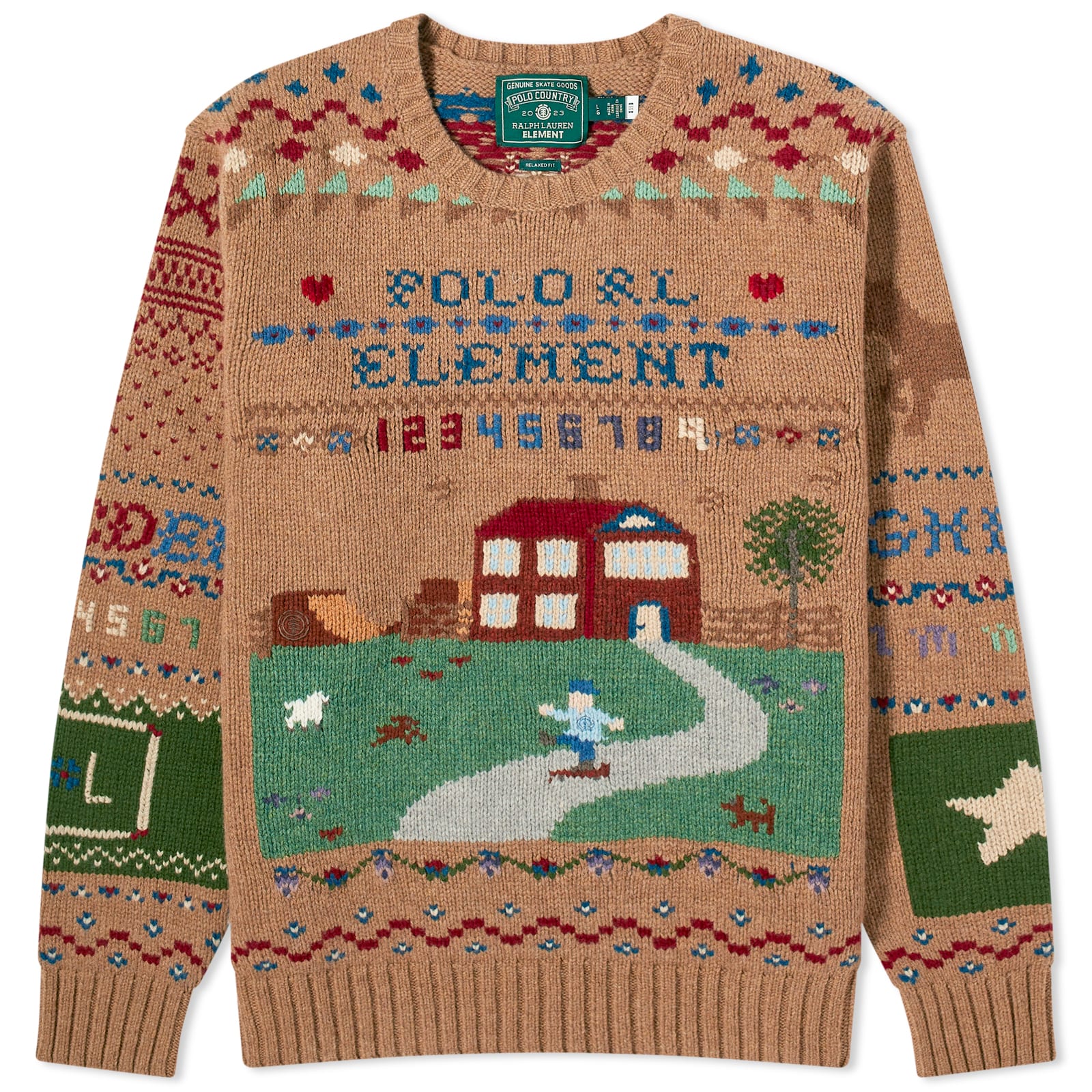Polo Ralph Lauren x Element Intarsia Crew Knit Brown Multi | END. (GB)